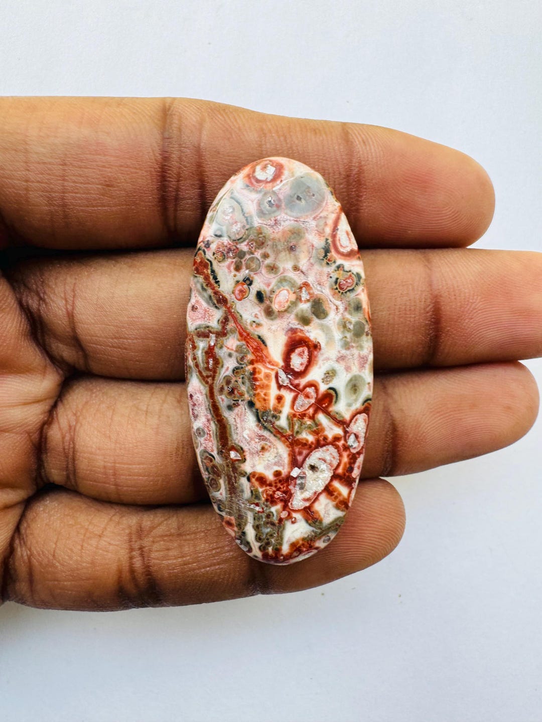 Natural Leopard Skin Jasper Oval Shape Cabochon, Leopard Skin Jasper ...