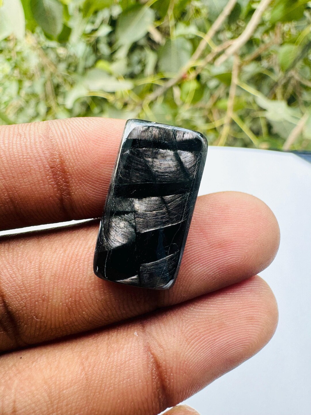 Natural Hypersthene Rectangle Shape Cabochon, Hypersthene Cabochon for ...
