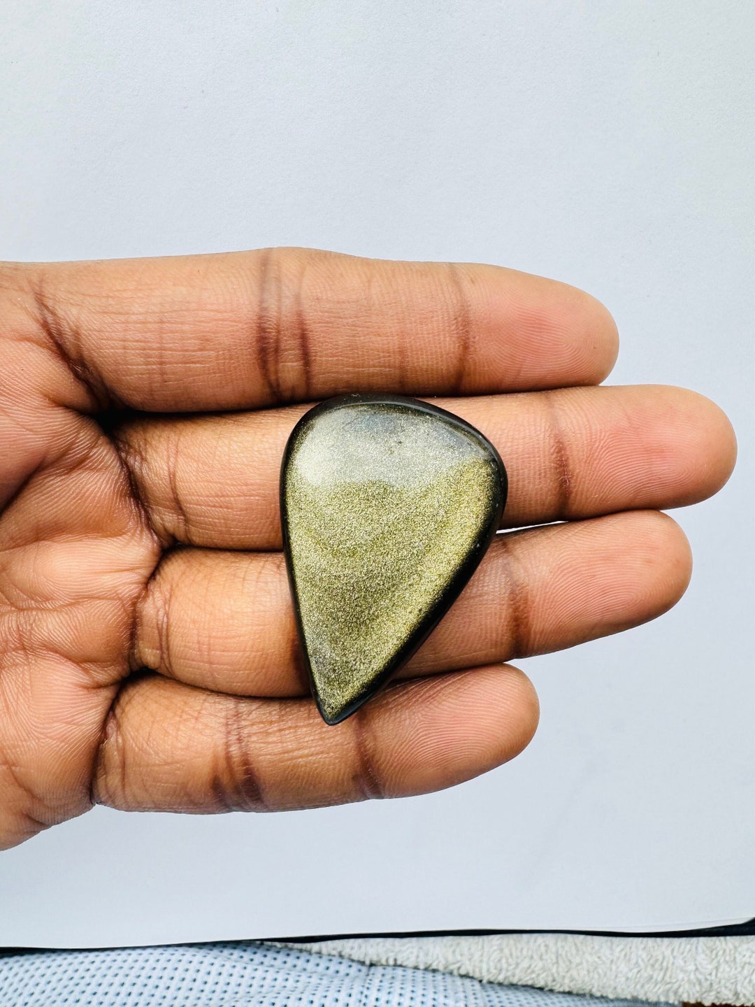 Beautiful Golden Obsidian Pear Shape Cabochon, Golden Obsidian Cabochon ...
