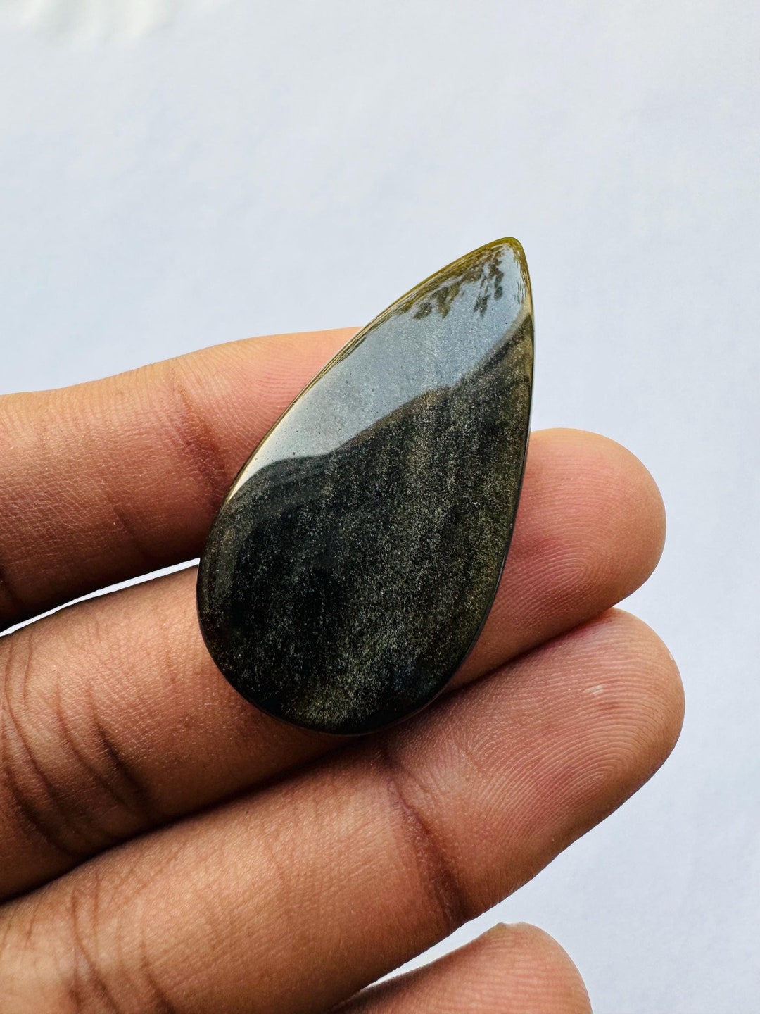 Beautiful Golden Obsidian Pear Shape Cabochon, Golden Obsidian Cabochon ...