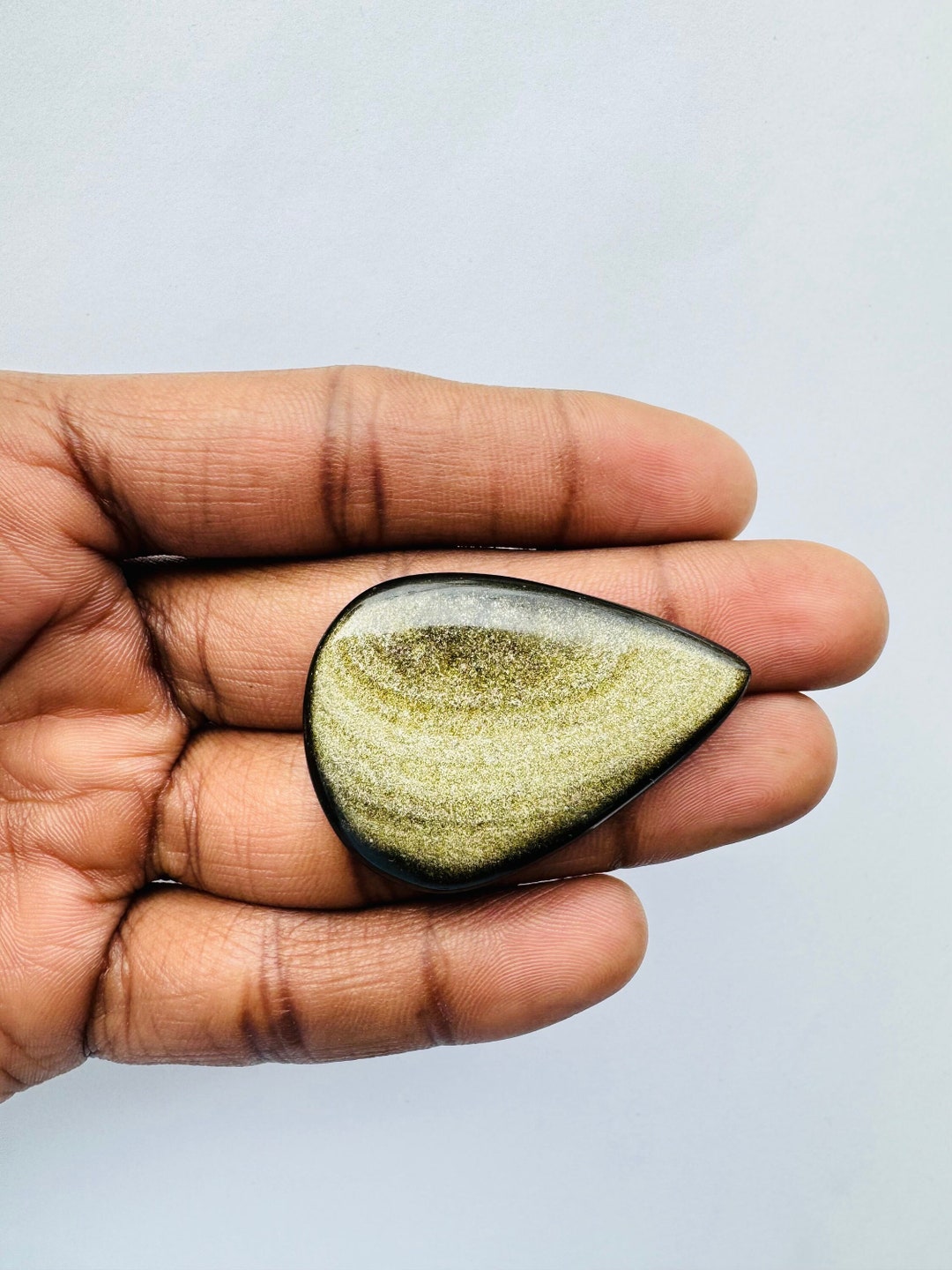 Beautiful Golden Obsidian Pear Shape Cabochon, Golden Obsidian Cabochon ...