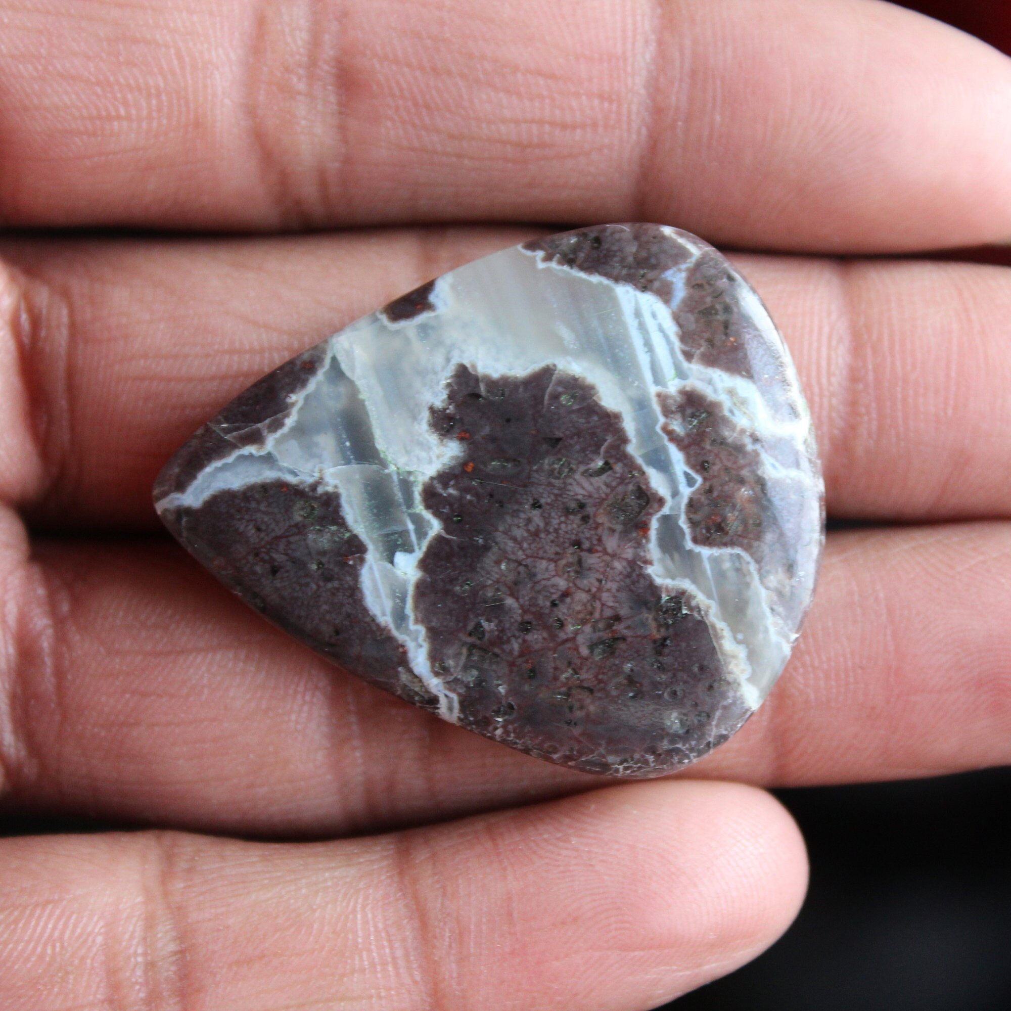 Natural Thunder Agate Pear Shape CabochonThunder Agate | Etsy