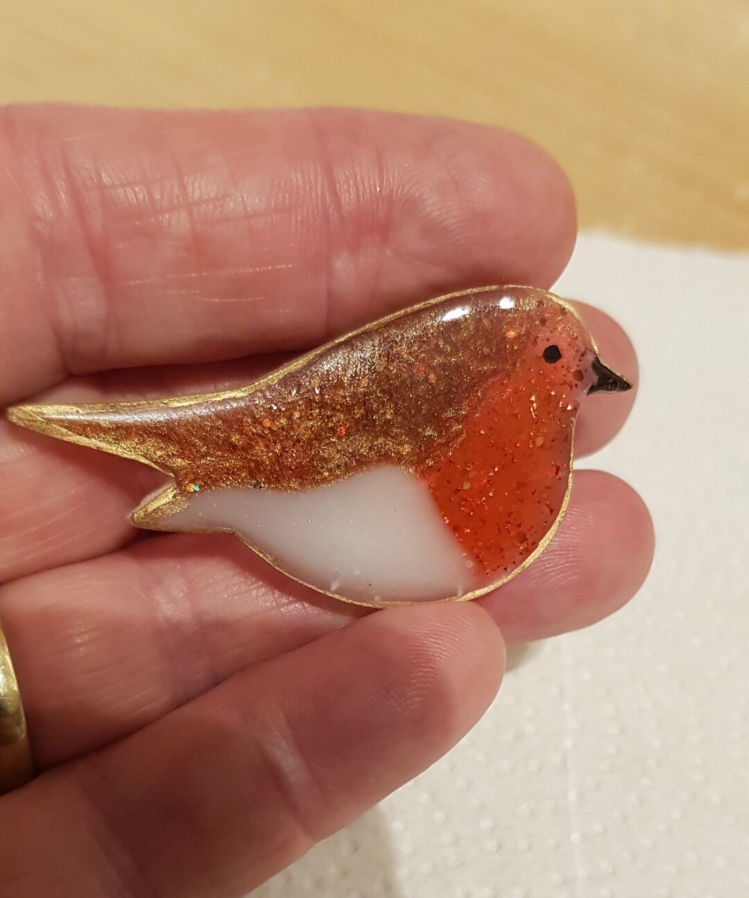 Christmas Robin Brooch Gift for Her Bird Blue Bird of Happiness - Etsy UK