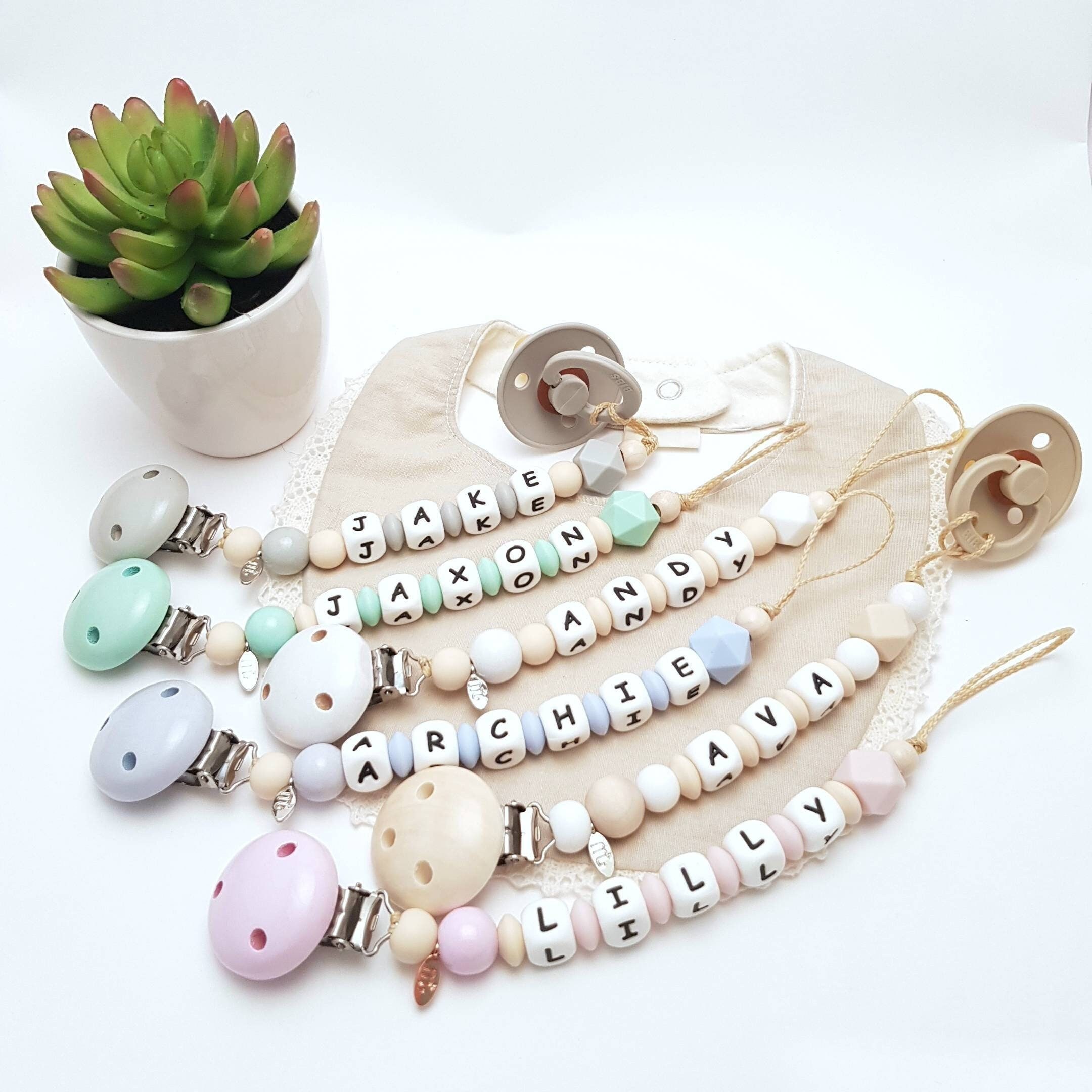 Personalised Silicone Dummy Chain personalised dummy chains - Etsy.de