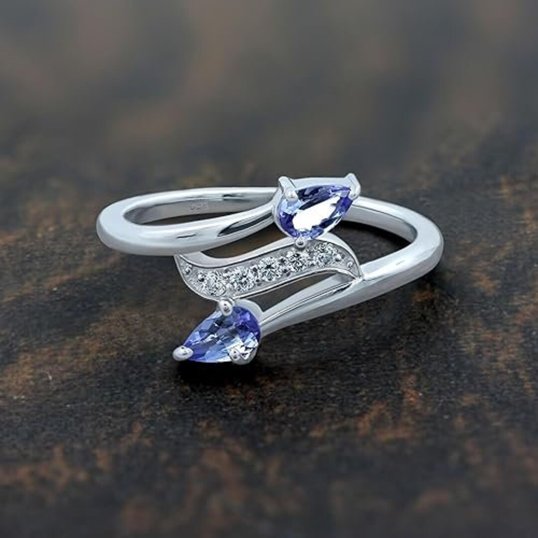 Genuine Tanzanite & Diamond Rings for Women 925 Sterling - Etsy