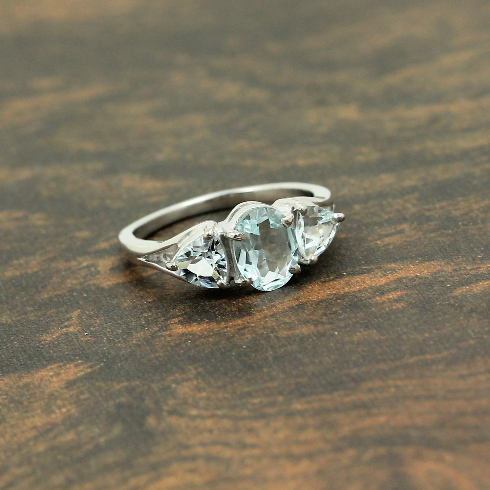 Aquamarin Ring Natürlicher Aquamarin Sterling Silber Ring | Etsy