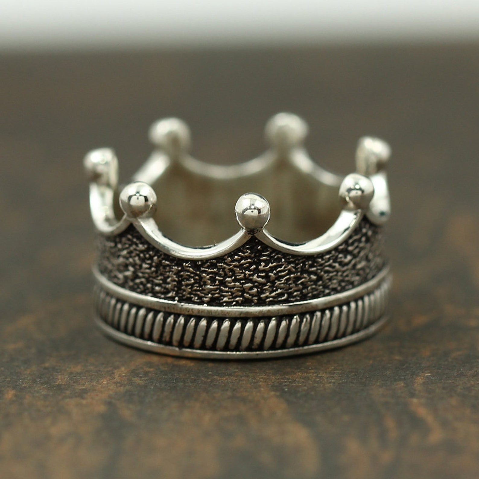 Crown Ring Plain Silver Ring 925 Solid Sterling Silver Ring - Etsy