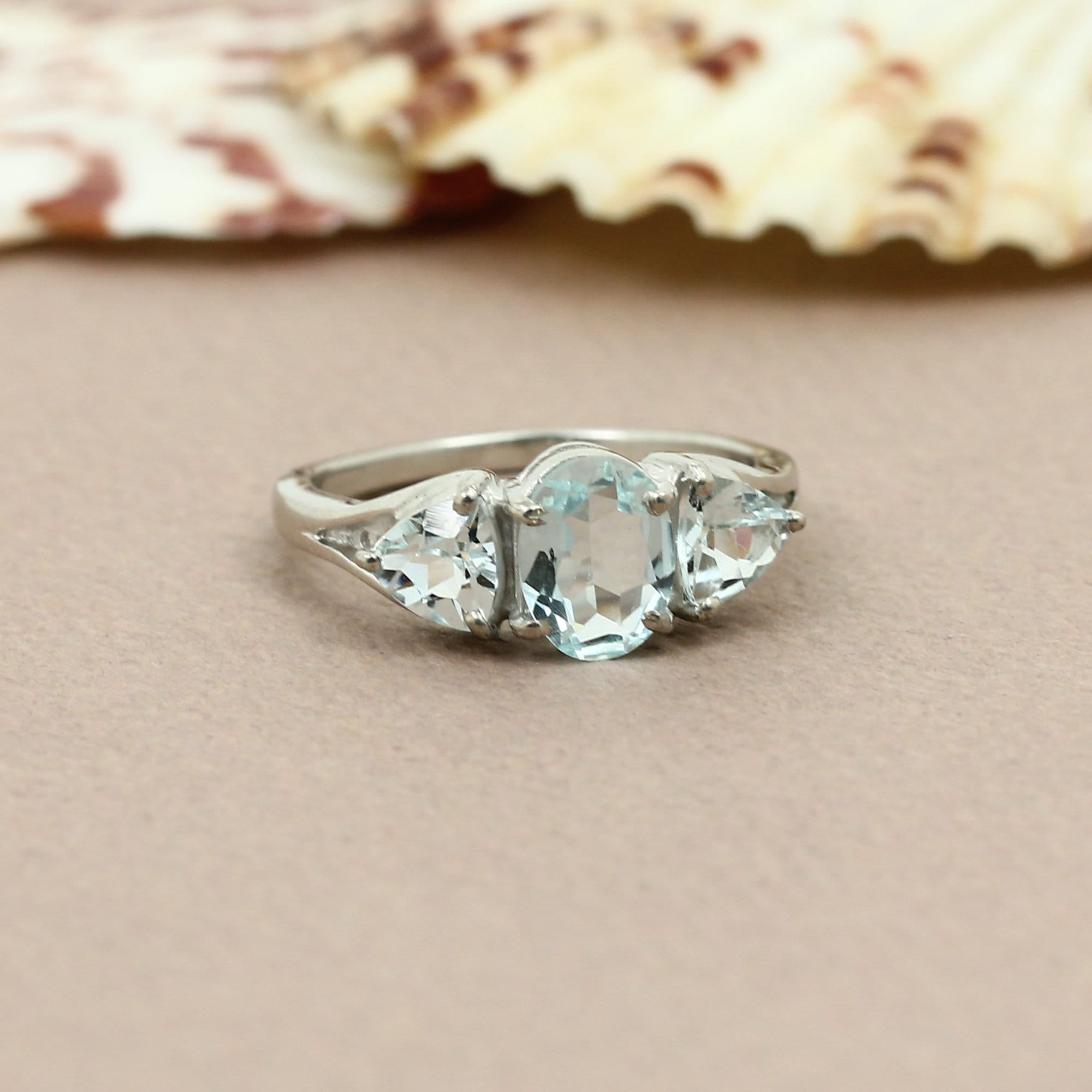 Aquamarin Ring Natürlicher Aquamarin Sterling Silber Ring | Etsy
