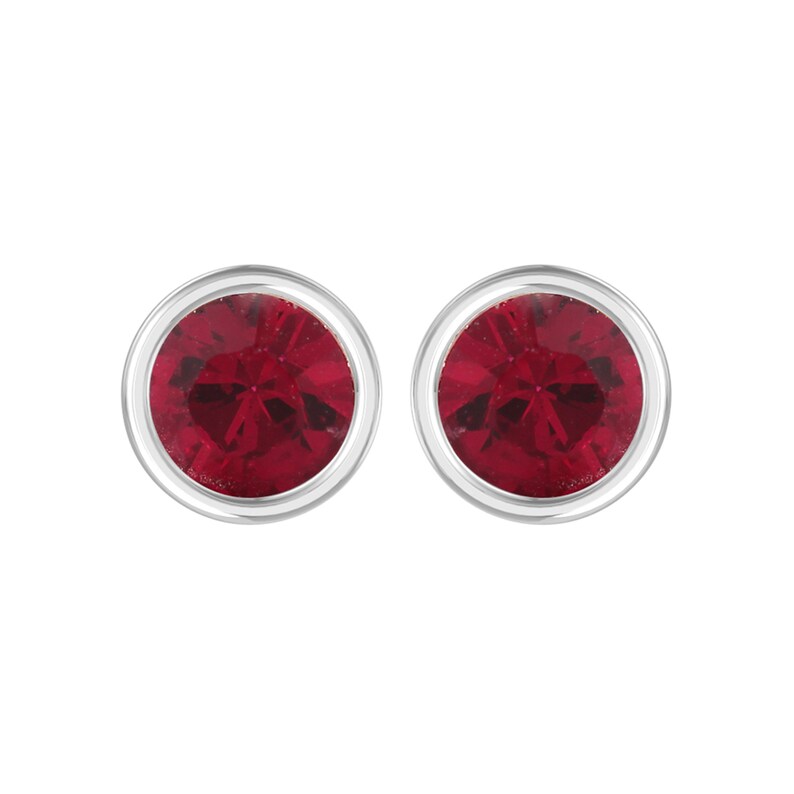 Created Ruby Stud Earrings 6mm Round Cut Ruby Stud Earring - Etsy