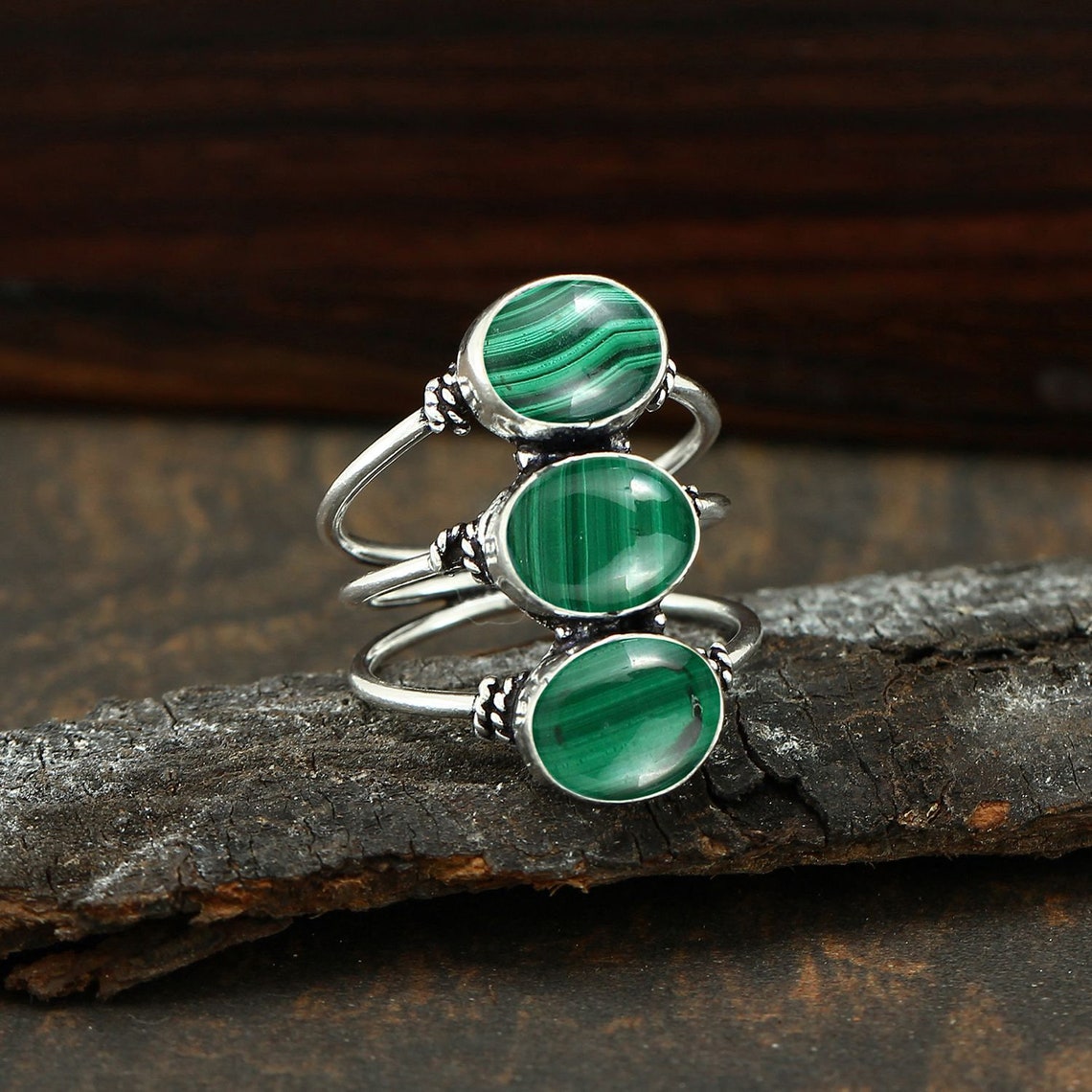 Malachite Ring 925 Sterling Silver Ring Birthstone Ring | Etsy