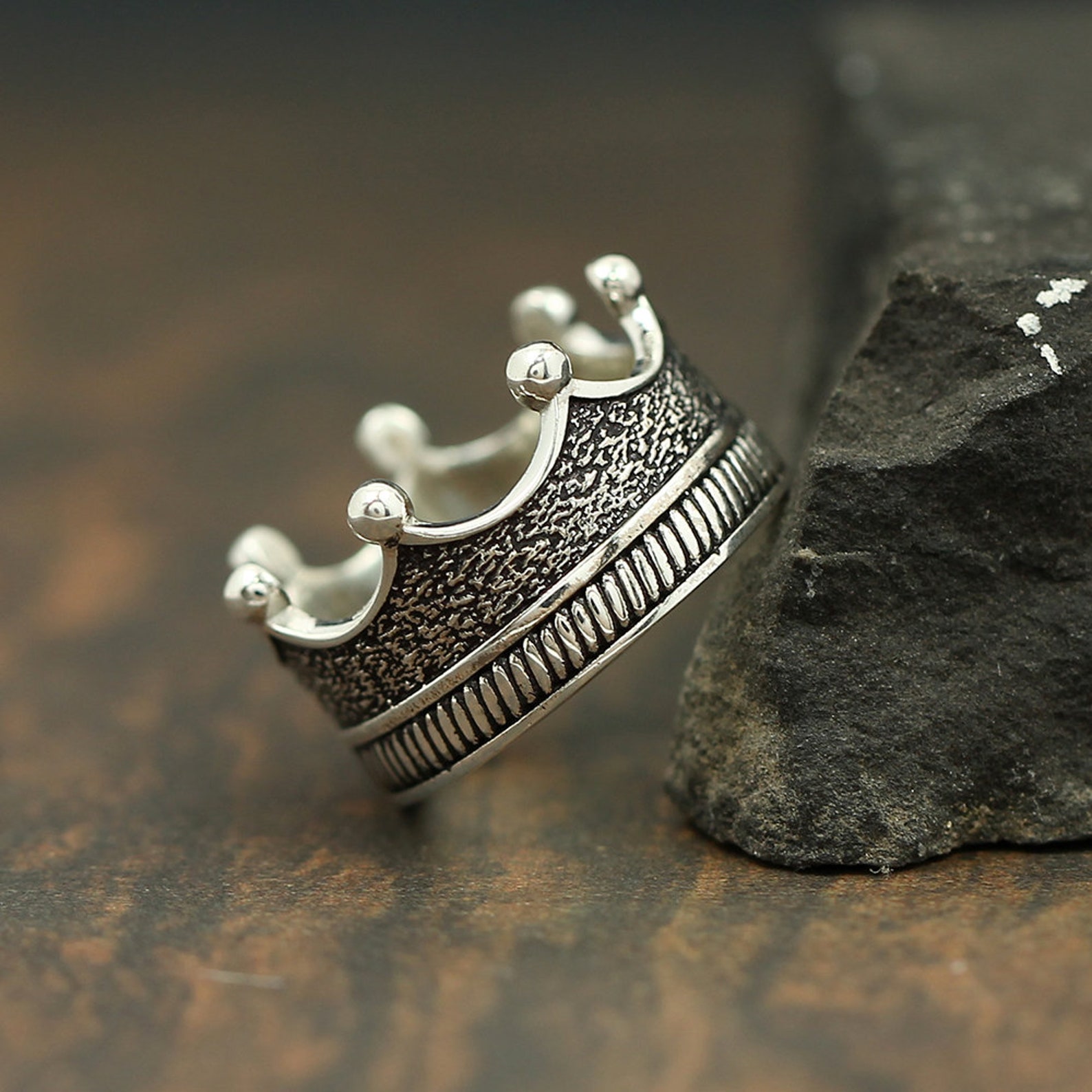Crown Ring Plain Silver Ring 925 Solid Sterling Silver Ring - Etsy