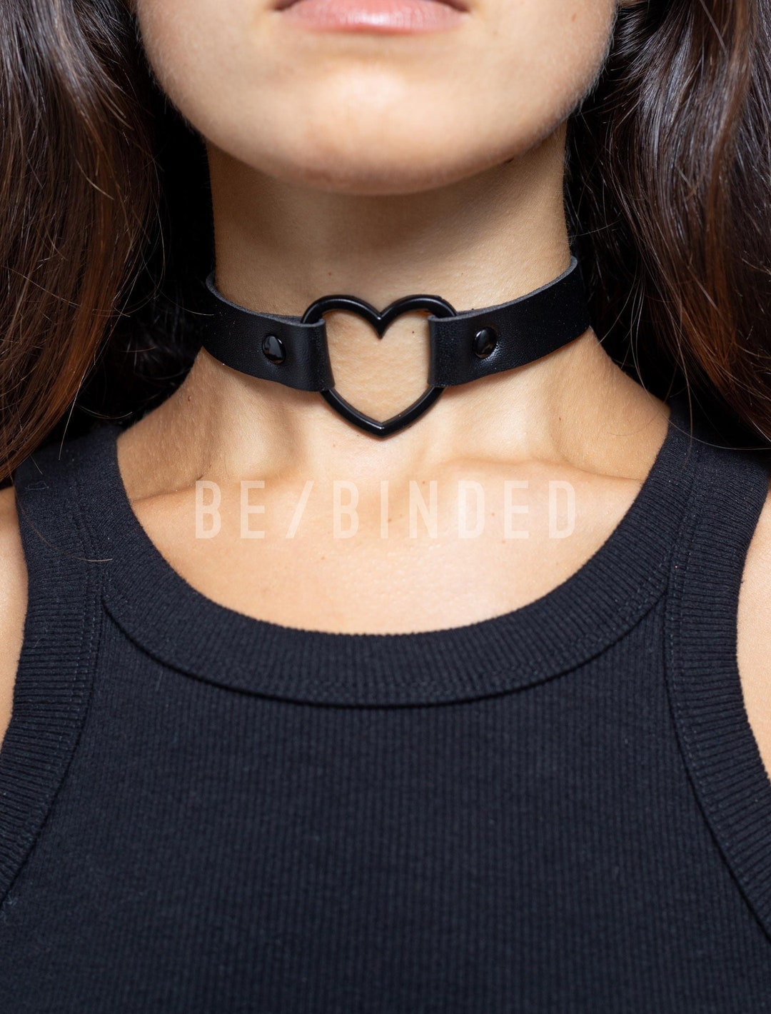 Minimal Silver O Ring Choker | Faux Leather - Etsy