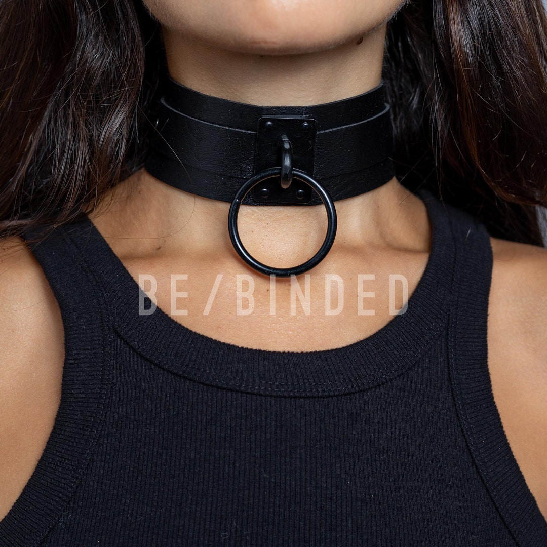 Black Thick O Ring Choker | Faux Leather - Etsy