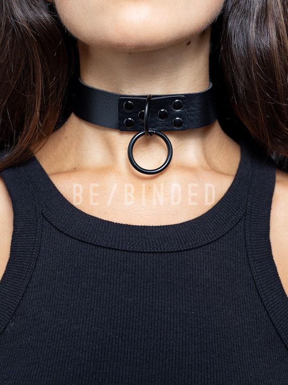 Black Choker Faux Leather Choker O Ring Choker Vegan Leather Choker Harness Choker BDSM Choker Etsy