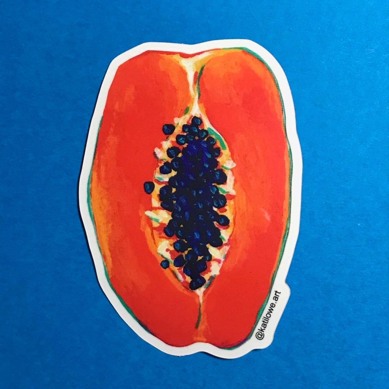 Papaya Vinyl Sticker - Etsy
