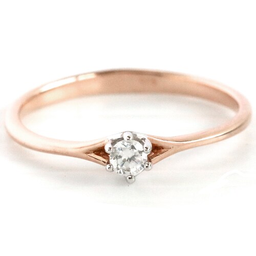 Dainty Diamond Ring Solid 14K 18K Gold Tiny Ring Small - Etsy