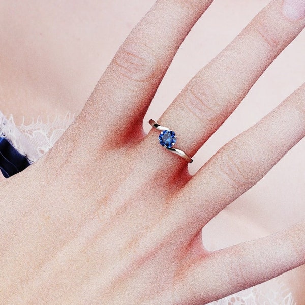 Sapphire Lab Created Ring - Etsy