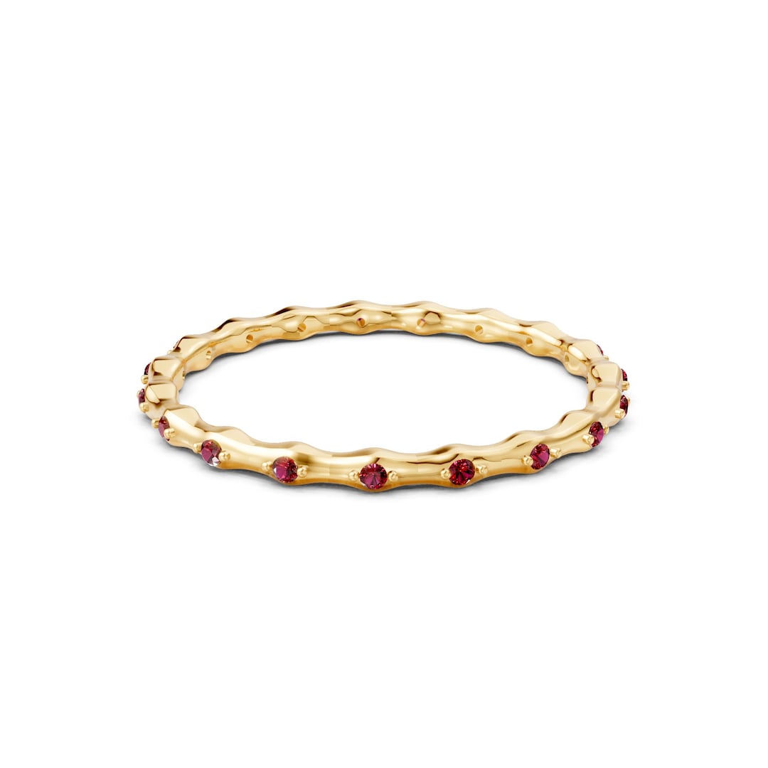 Ruby Full Eternity Ring / 14k Solid Gold / Ruby Wedding Band / Natural ...