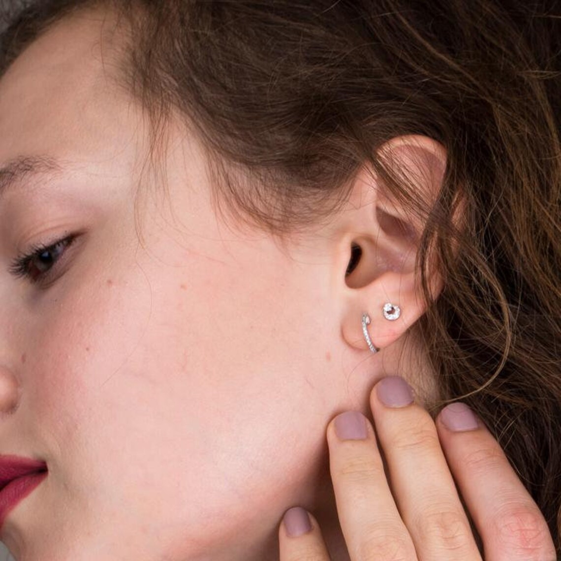 Diamond Huggies Classic Diamond Hoops Dainty Diamond Hoops. - Etsy