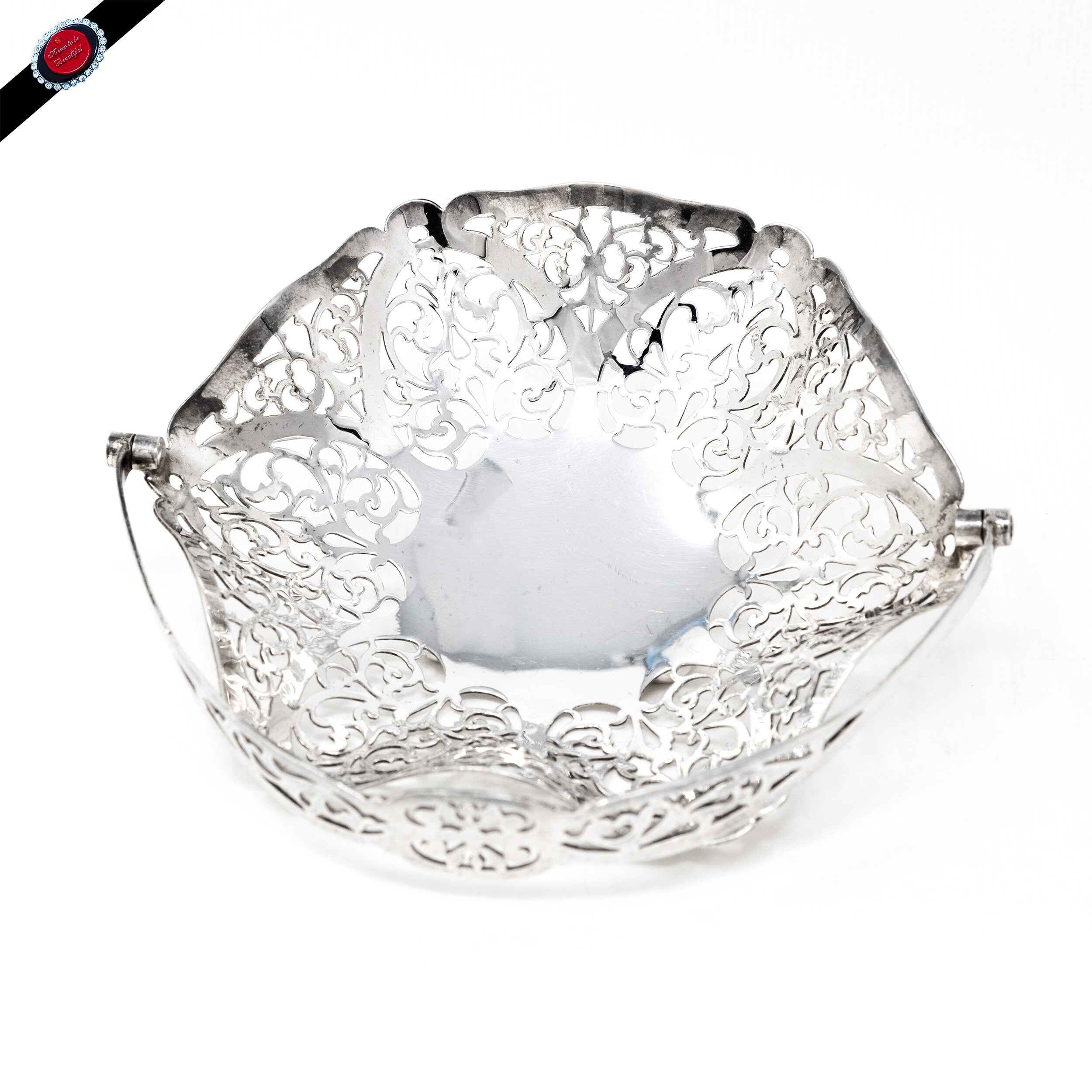 Vintage Silver Plated Filigree Bonbon Dish/basket With Swing Handle ...