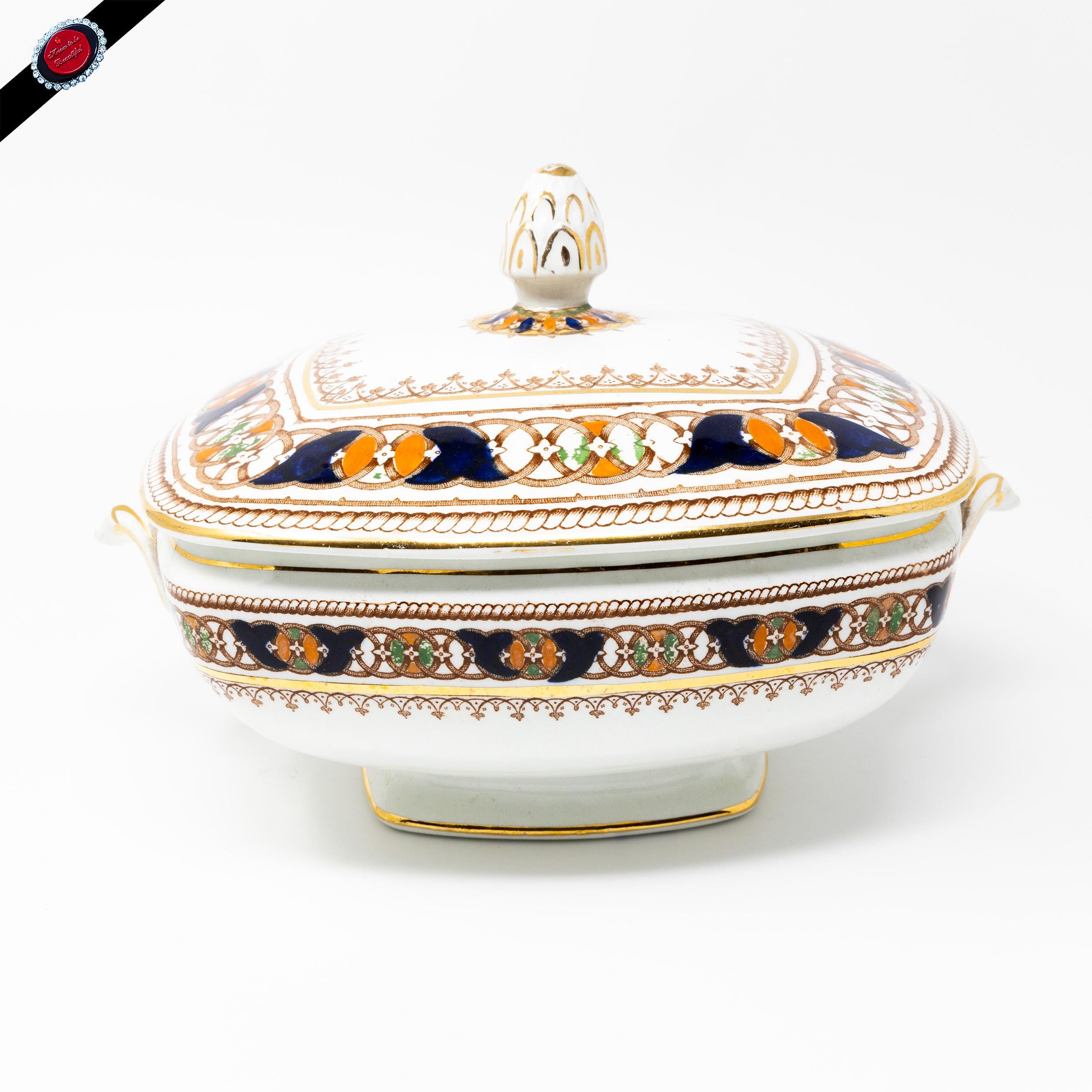 Antique Covered Serving Dish - Square - Edwardian Ceramics - John Tams ...