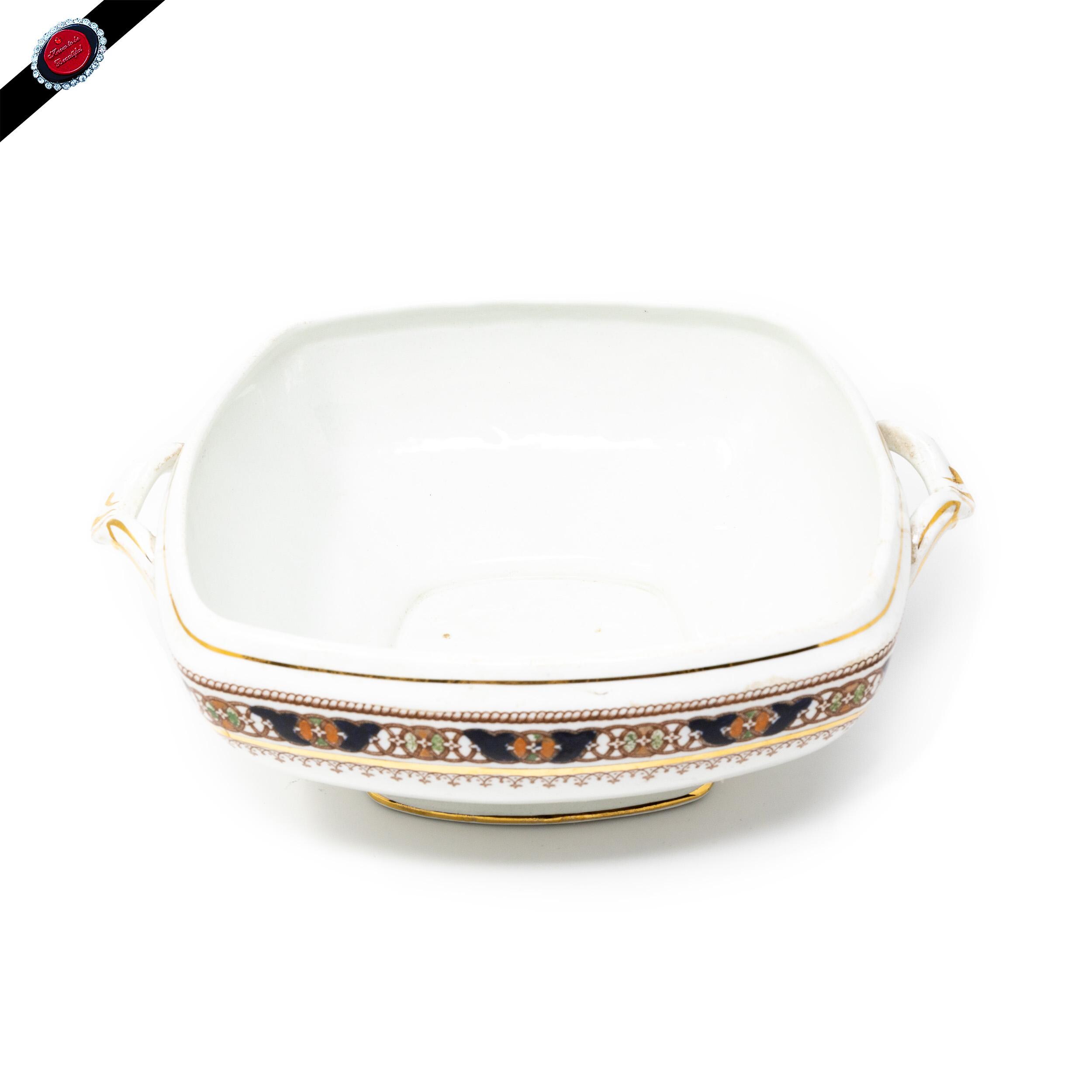 Antique Covered Serving Dish - Square - Edwardian Ceramics - John Tams ...