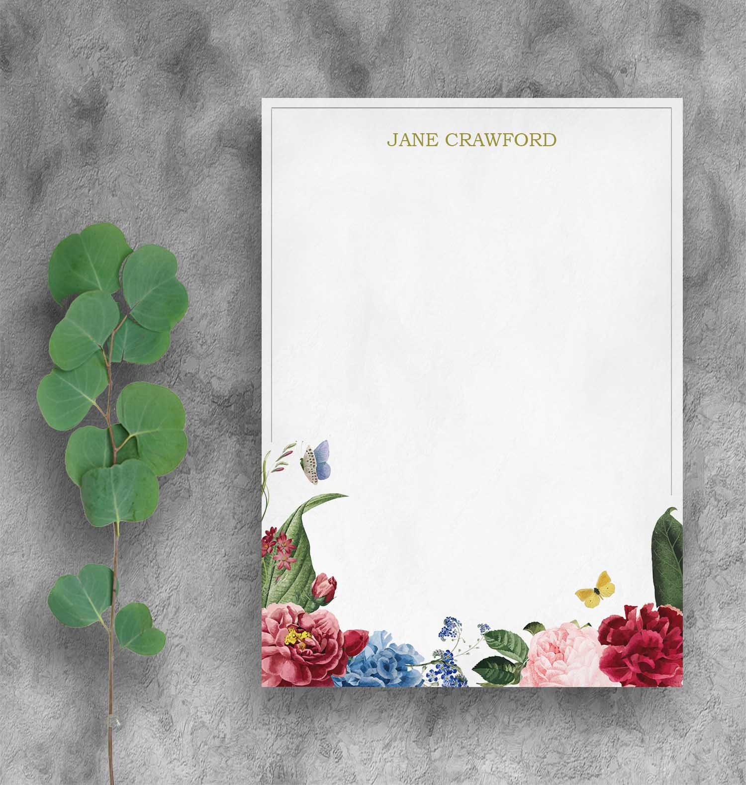Floral Letterhead Template | Instant Downloadable Print | Customized ...