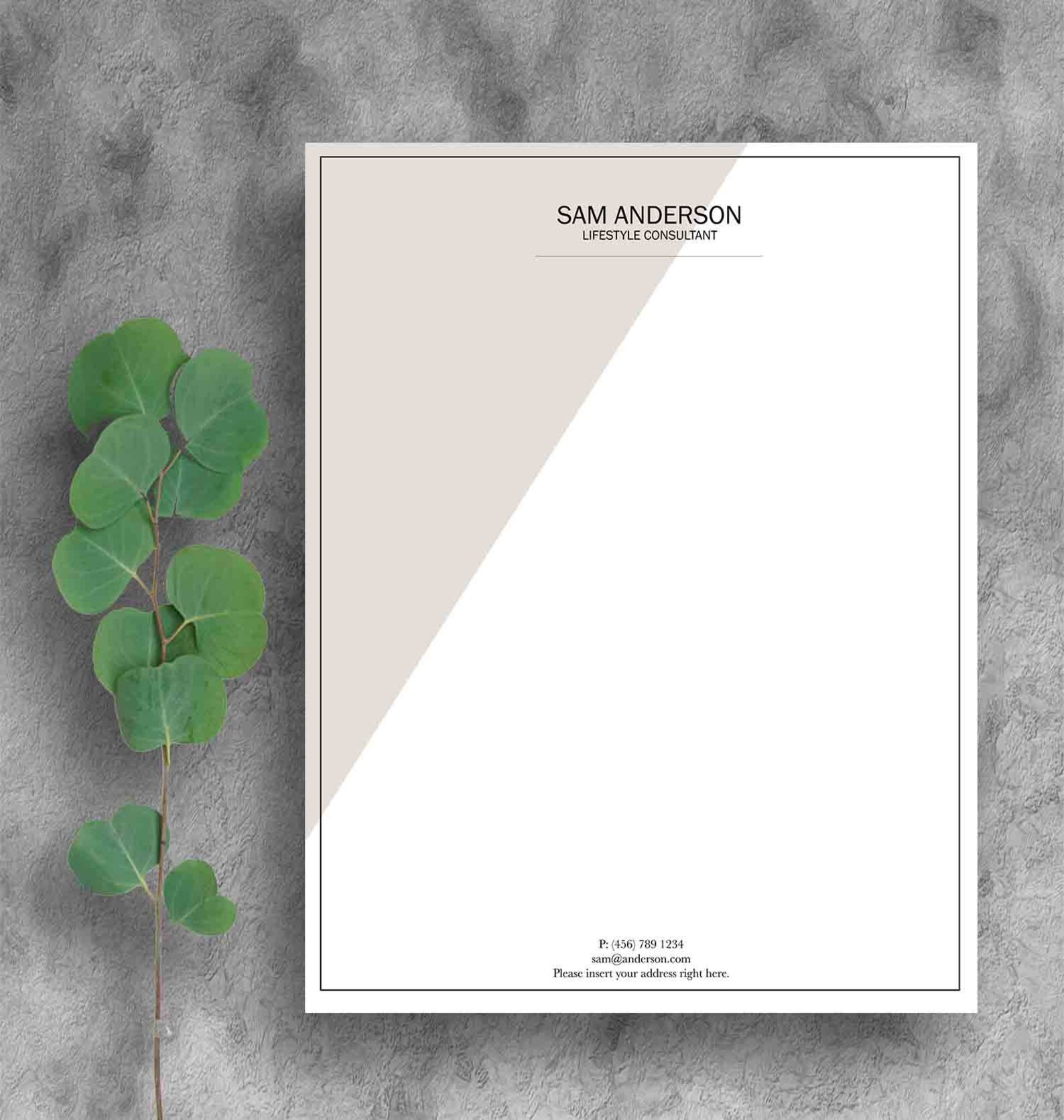 Color Block Letterhead Template Instant Downloadable Print Customized ...