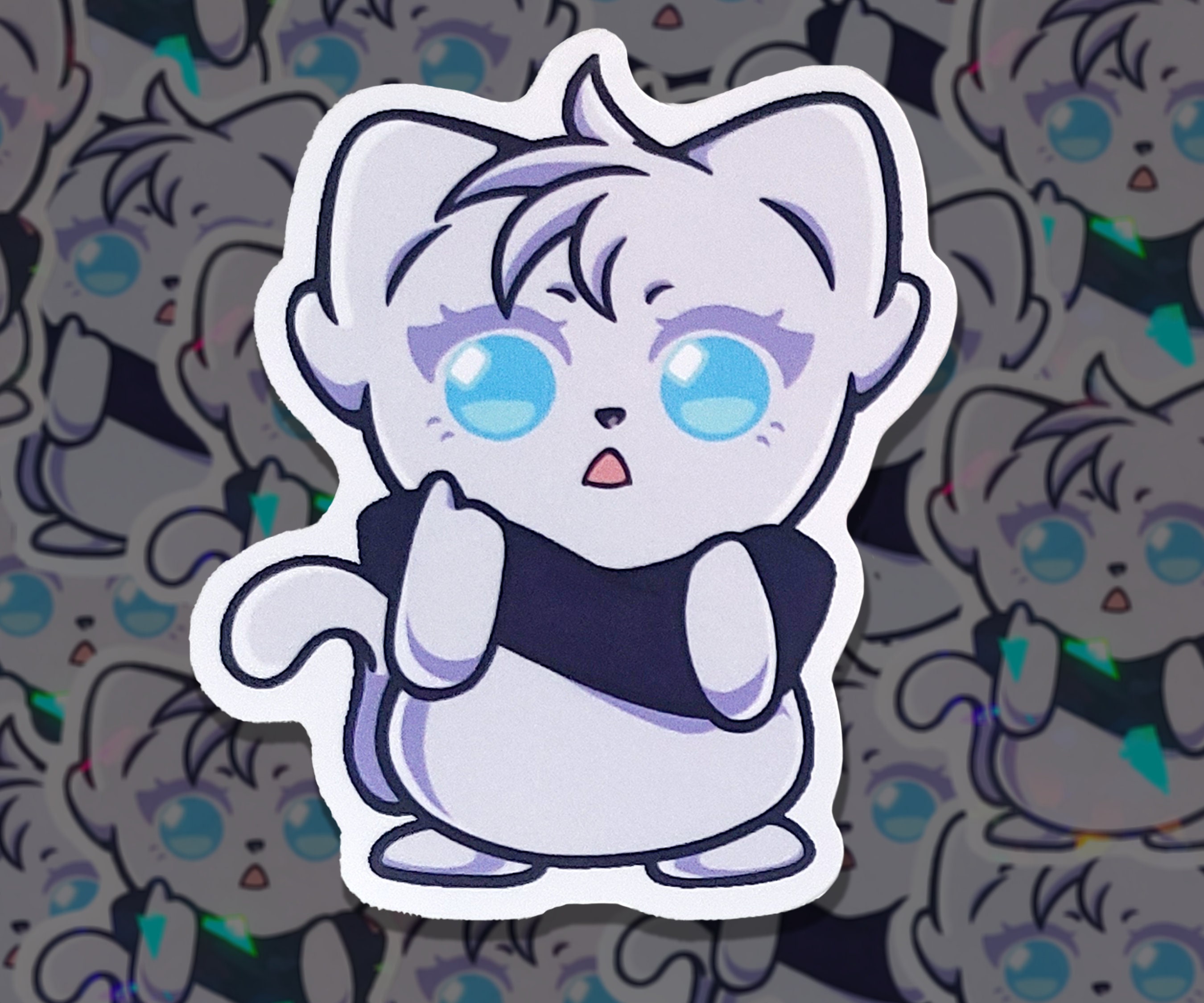 Anikitties Satoru Gojo Kitty unmasked / 2.5 Vinyl Sticker standard ...