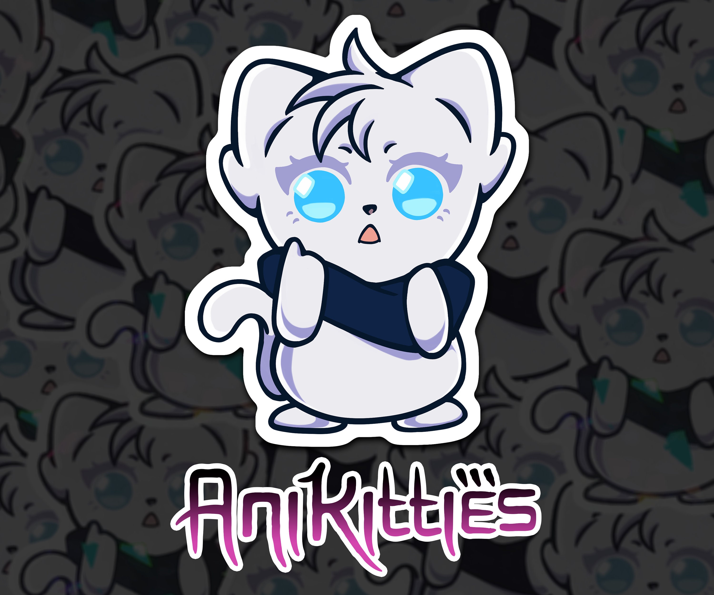 Anikitties - Satoru Gojo Kitty "unmasked" / 2.5" Vinyl Sticker ...