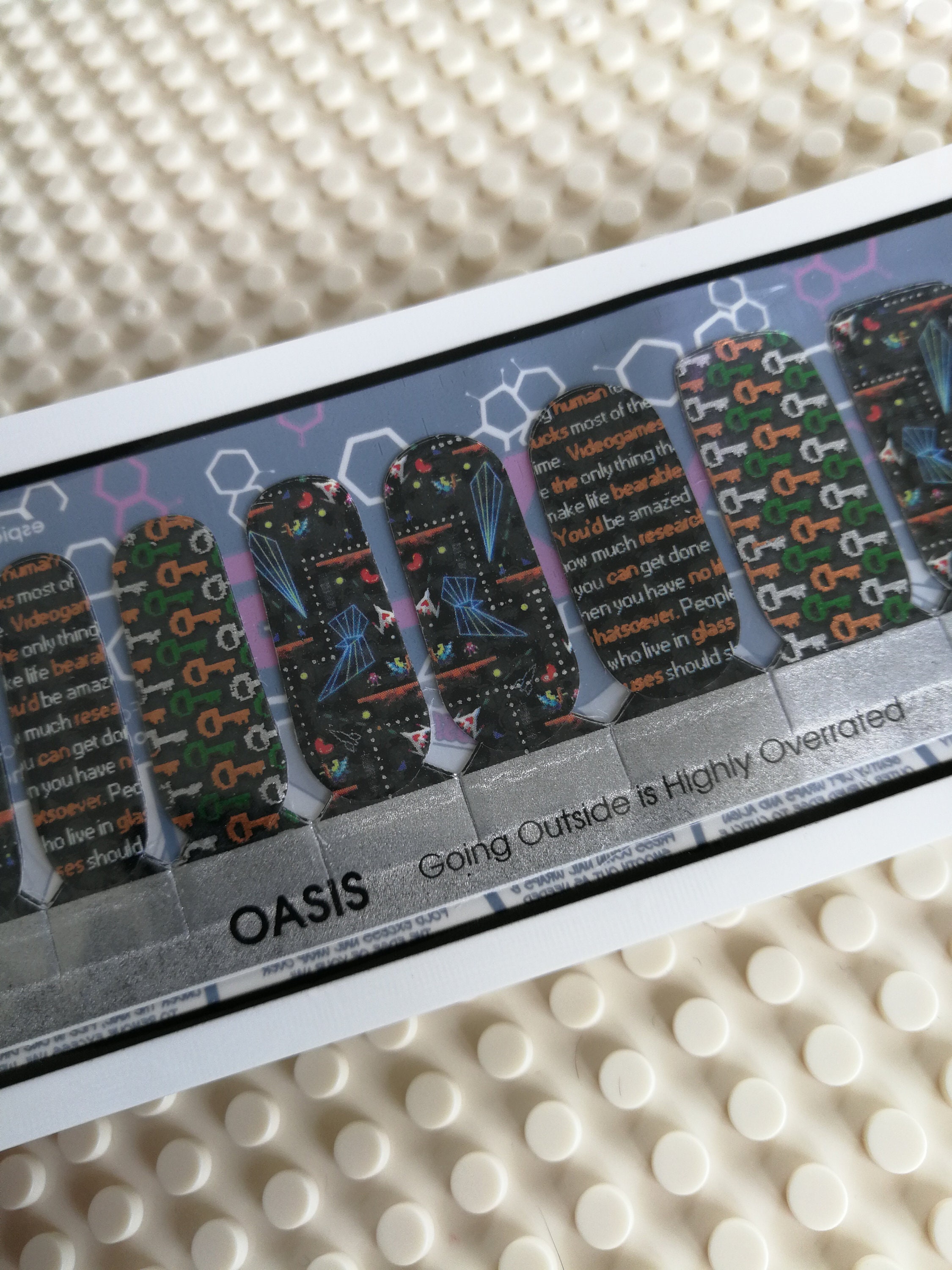 Oasis emerald key nail wraps latex free NerdyNails 11 | Etsy