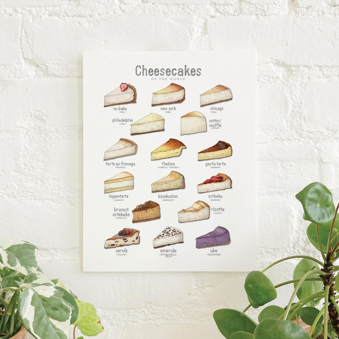Cheesecakes : 8.5 X 11 Art Print / Watercolor Illustration / Home Decor ...