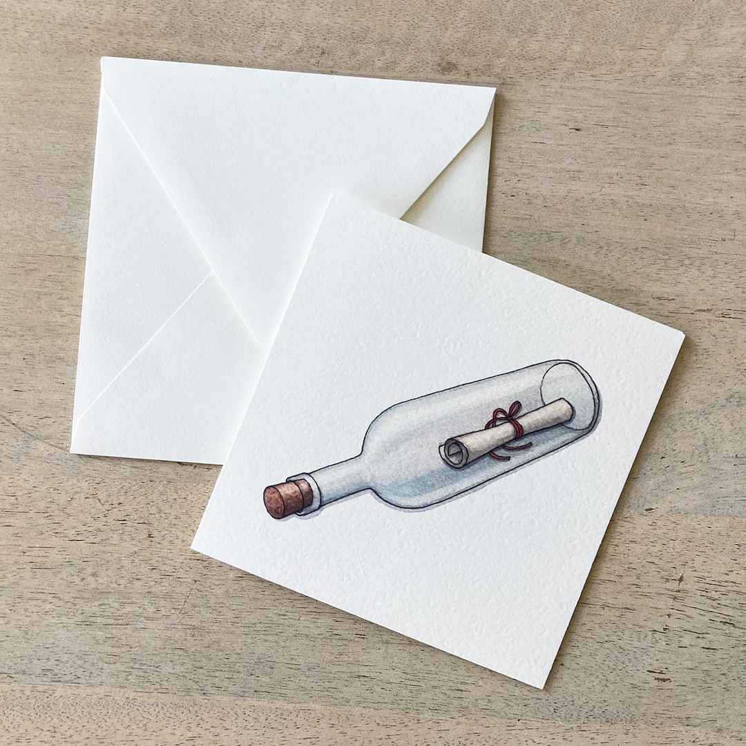 Message in a Bottle: Messenger Card / Custom Message / Greetings ...