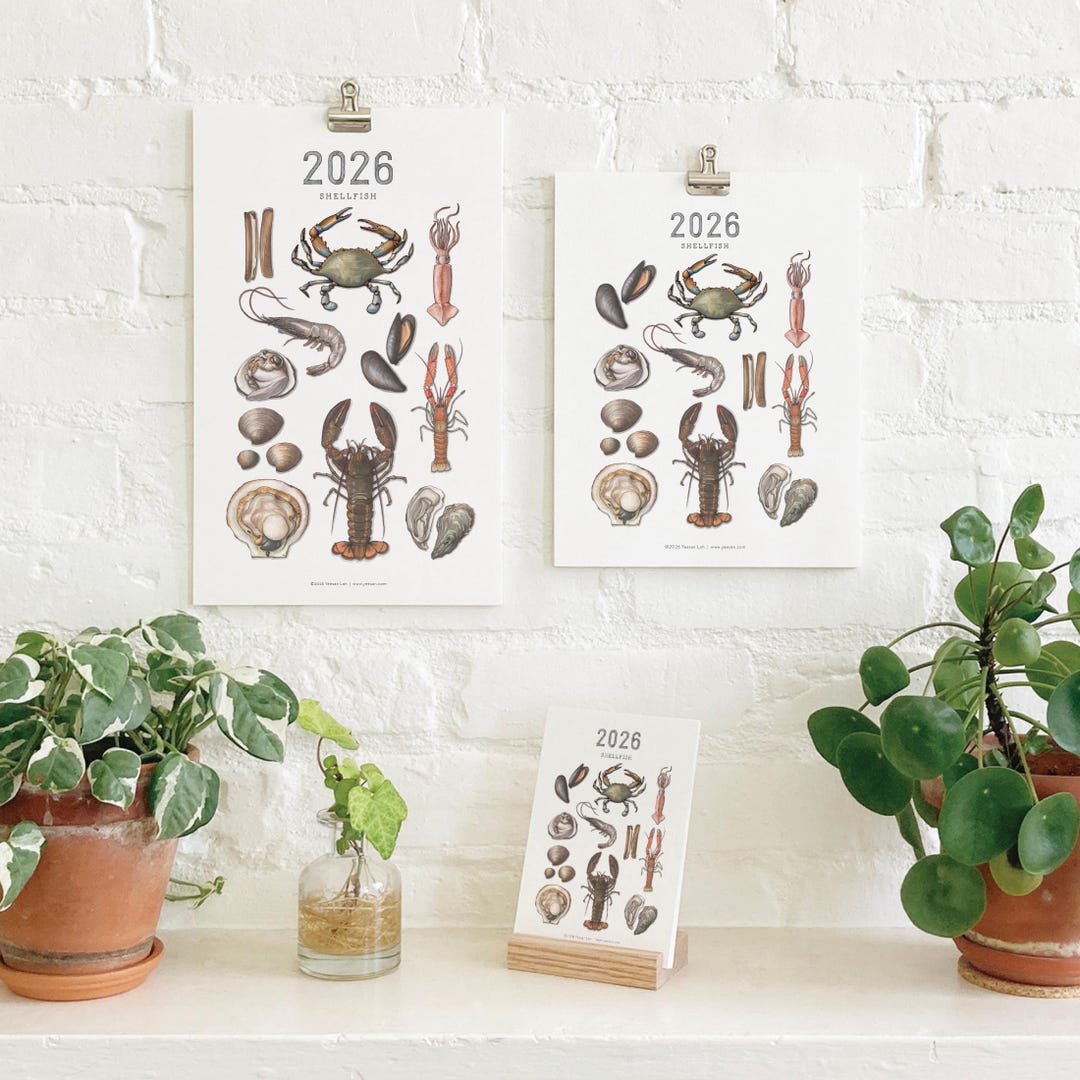 2026 Calendar: Shellfish / Seafood / Food / Food & Cooking ...