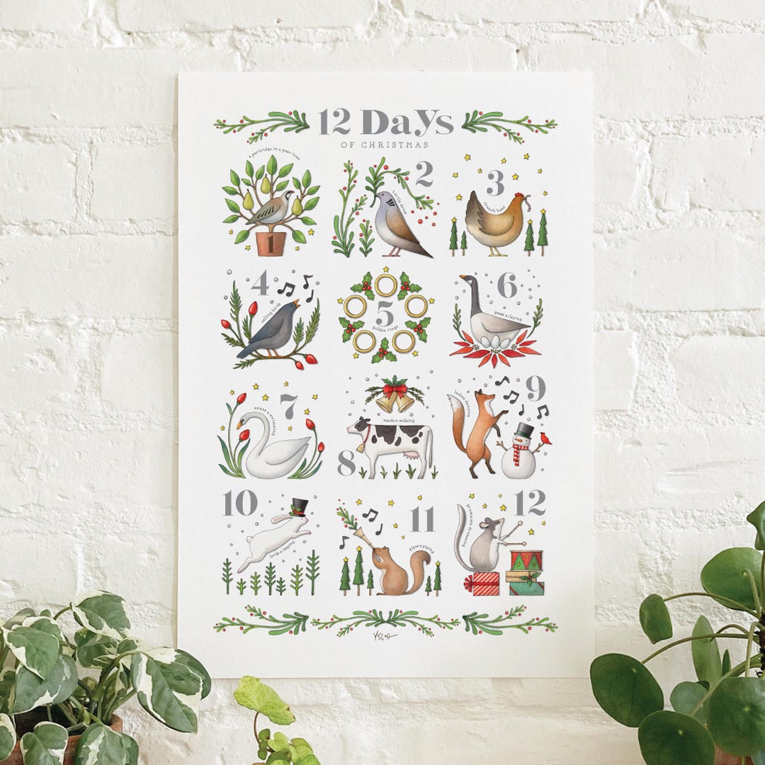 12 Days of X'mas: Poster / Christmas - Etsy