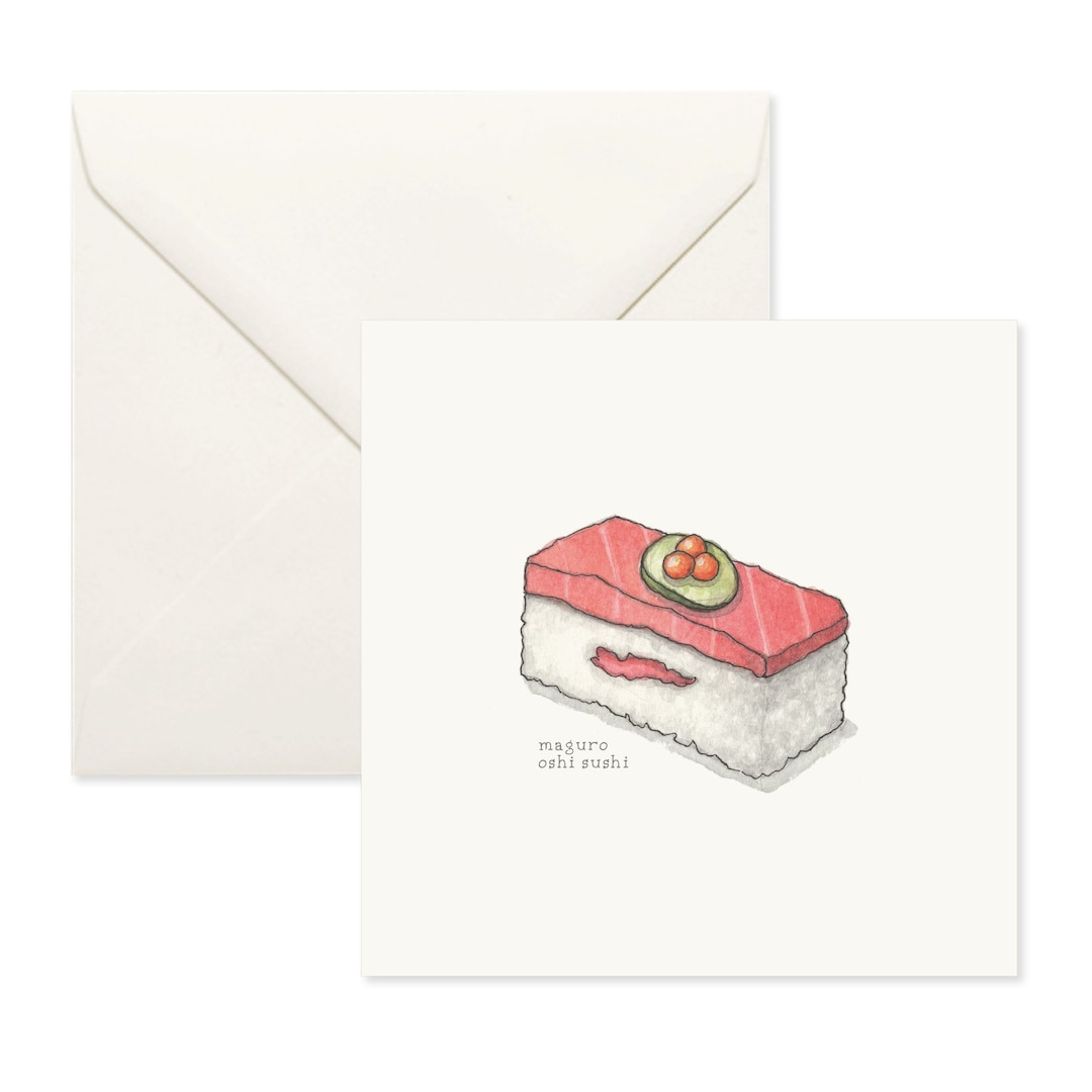 Sushi: Tuna Oshi Sushi / Notecard / Thank You Card / Message - Etsy