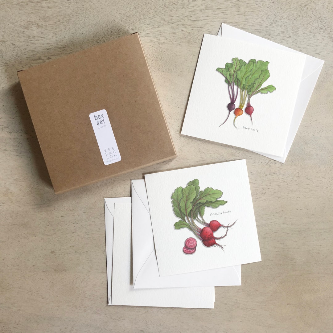 Beets: Cards Box Set / Notecards / Flat Cards / Watercolor Illustration ...