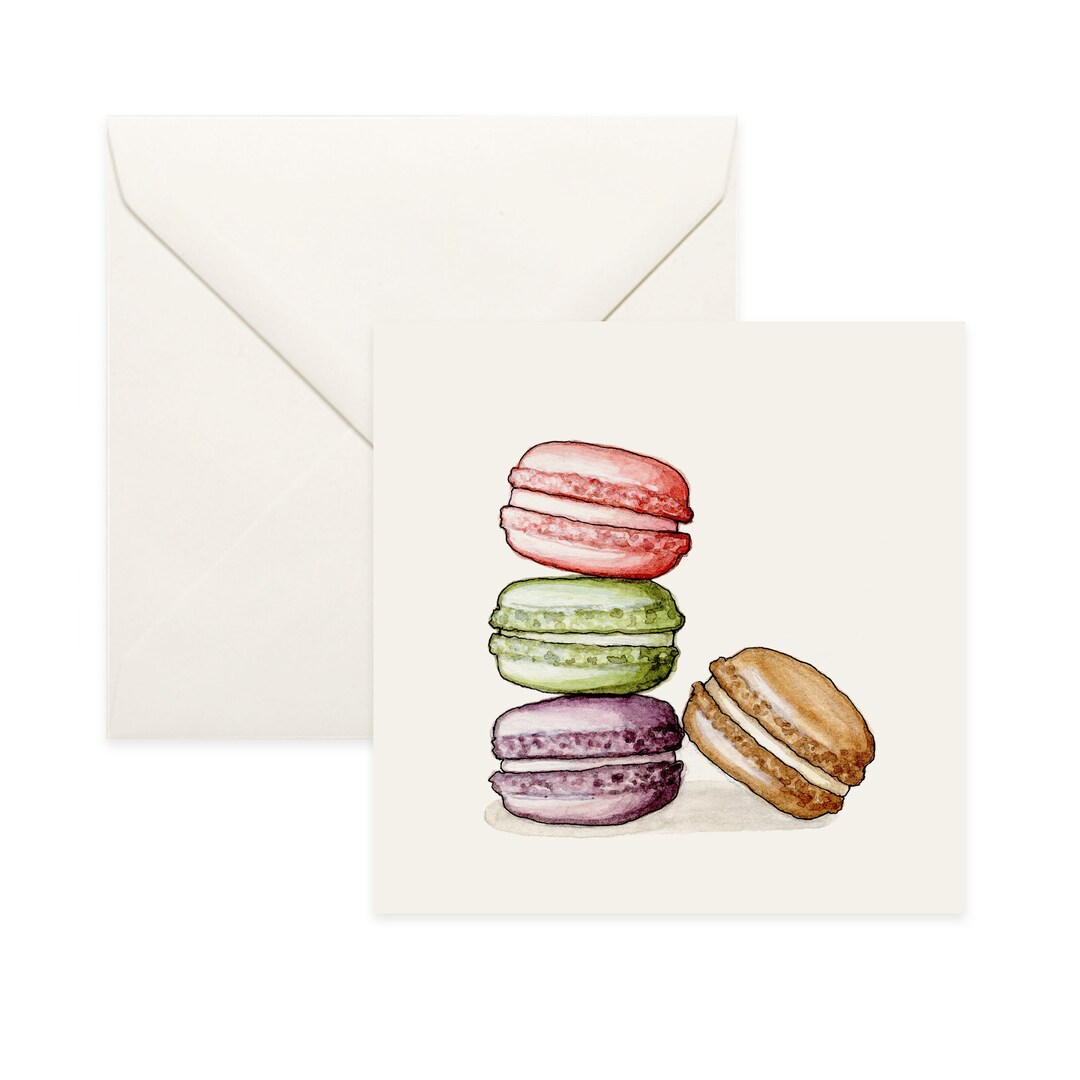 Desserts: Macarons / Notecard / Thank You Card / Message Card ...