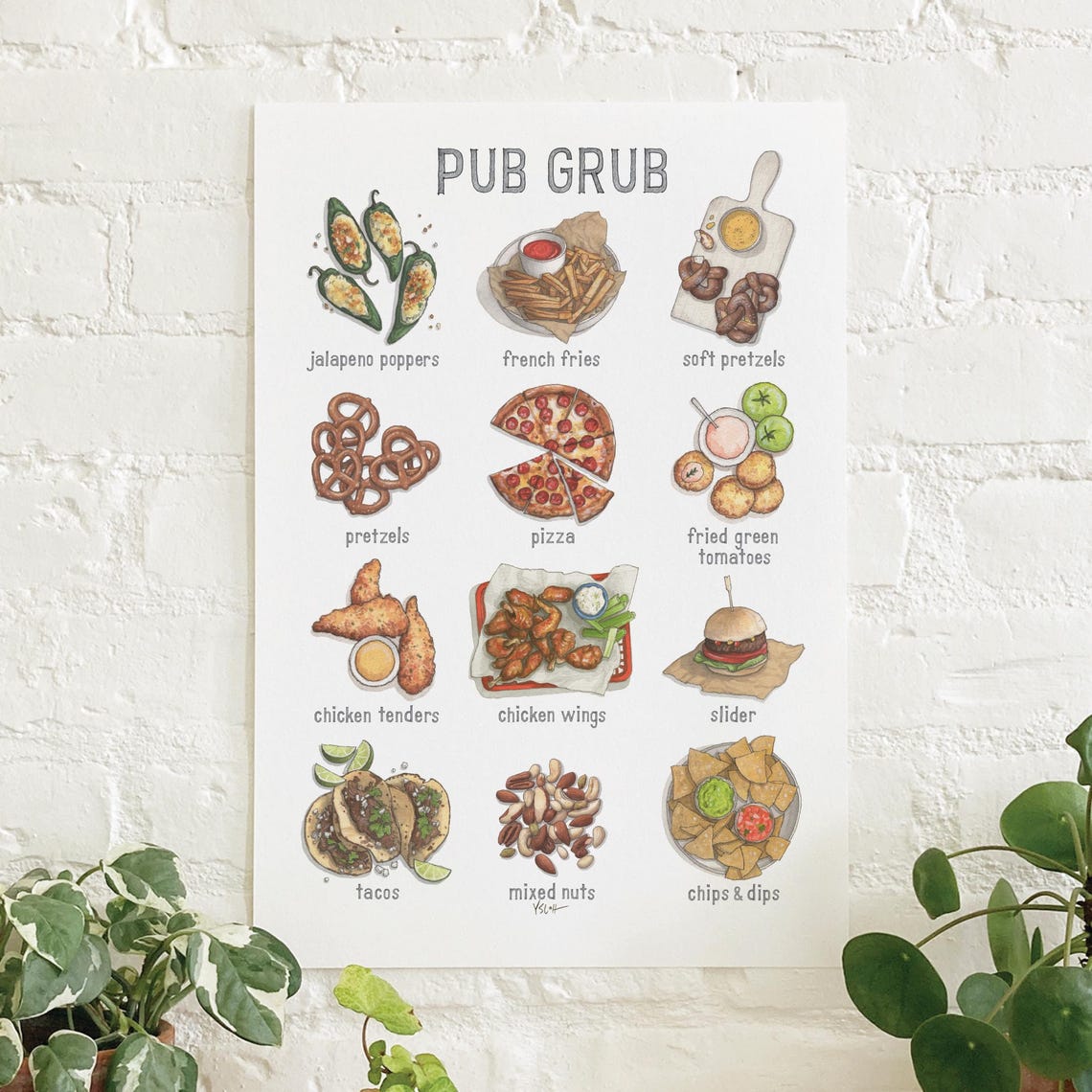 Pub Grub: Poster / Food / Bar Snacks - Etsy