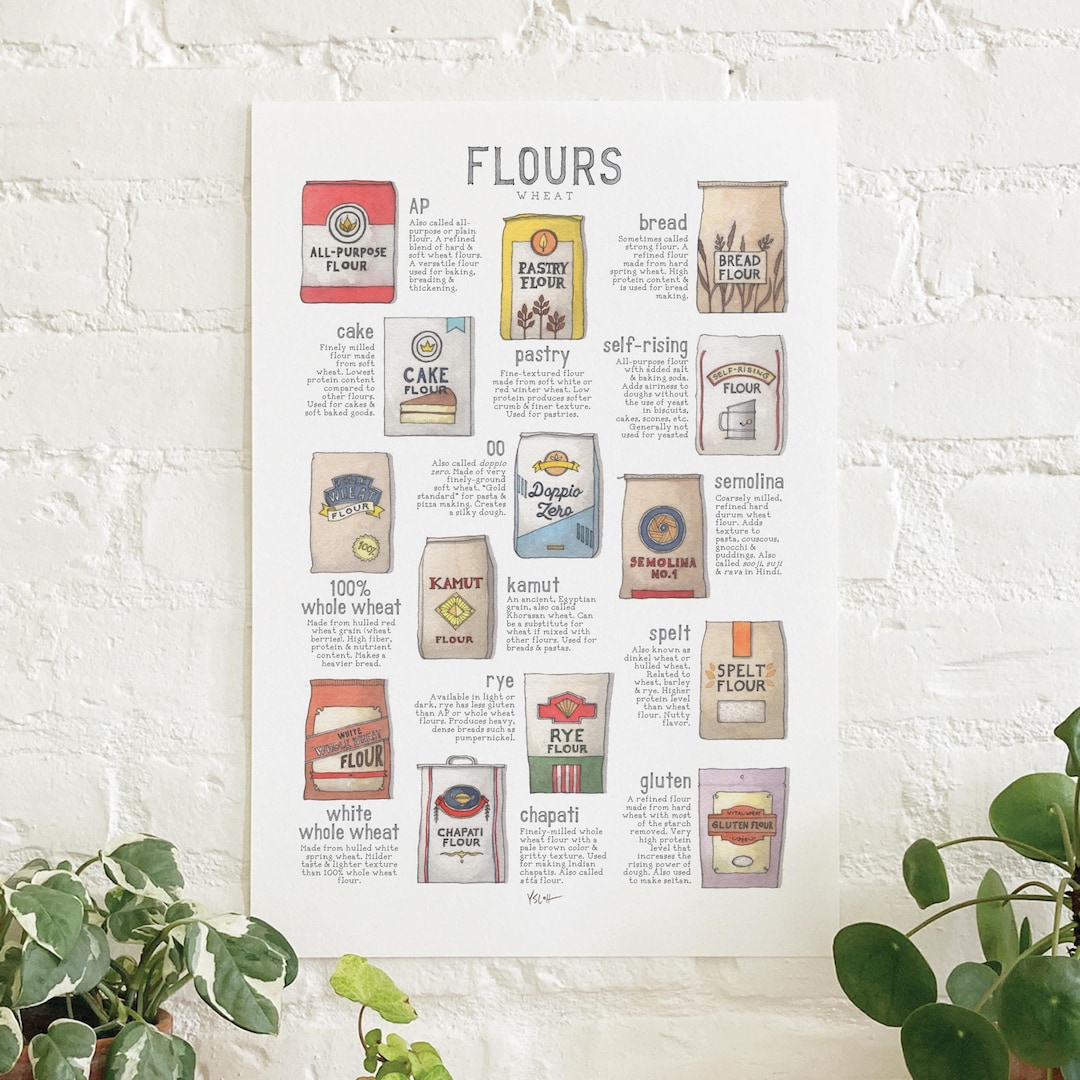Flours (wheat): Poster / Food / Illustrations / Art Print / Home Decor ...