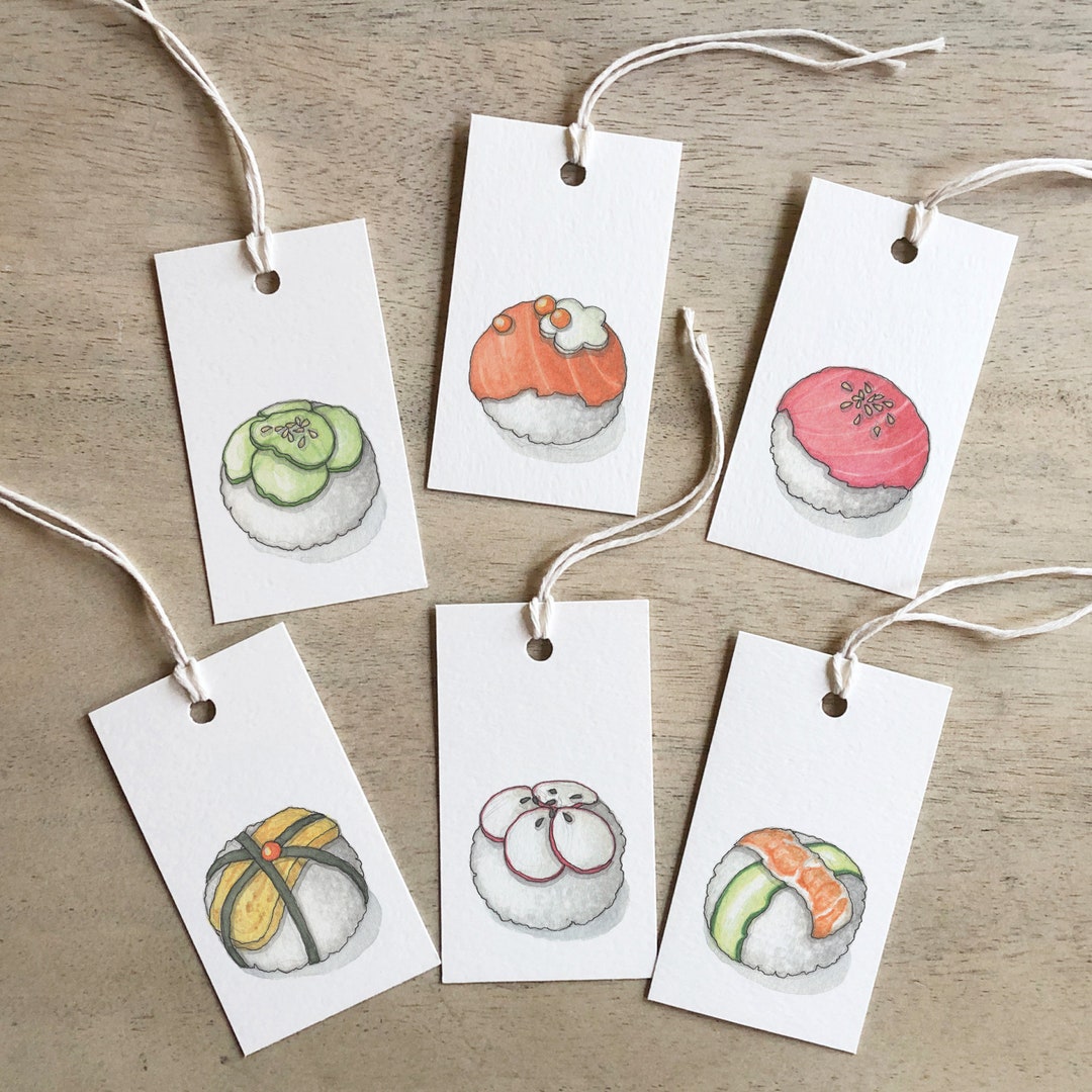 Sushi (temari): Gift Tags / Party Favors / Birthdays / Valentines ...