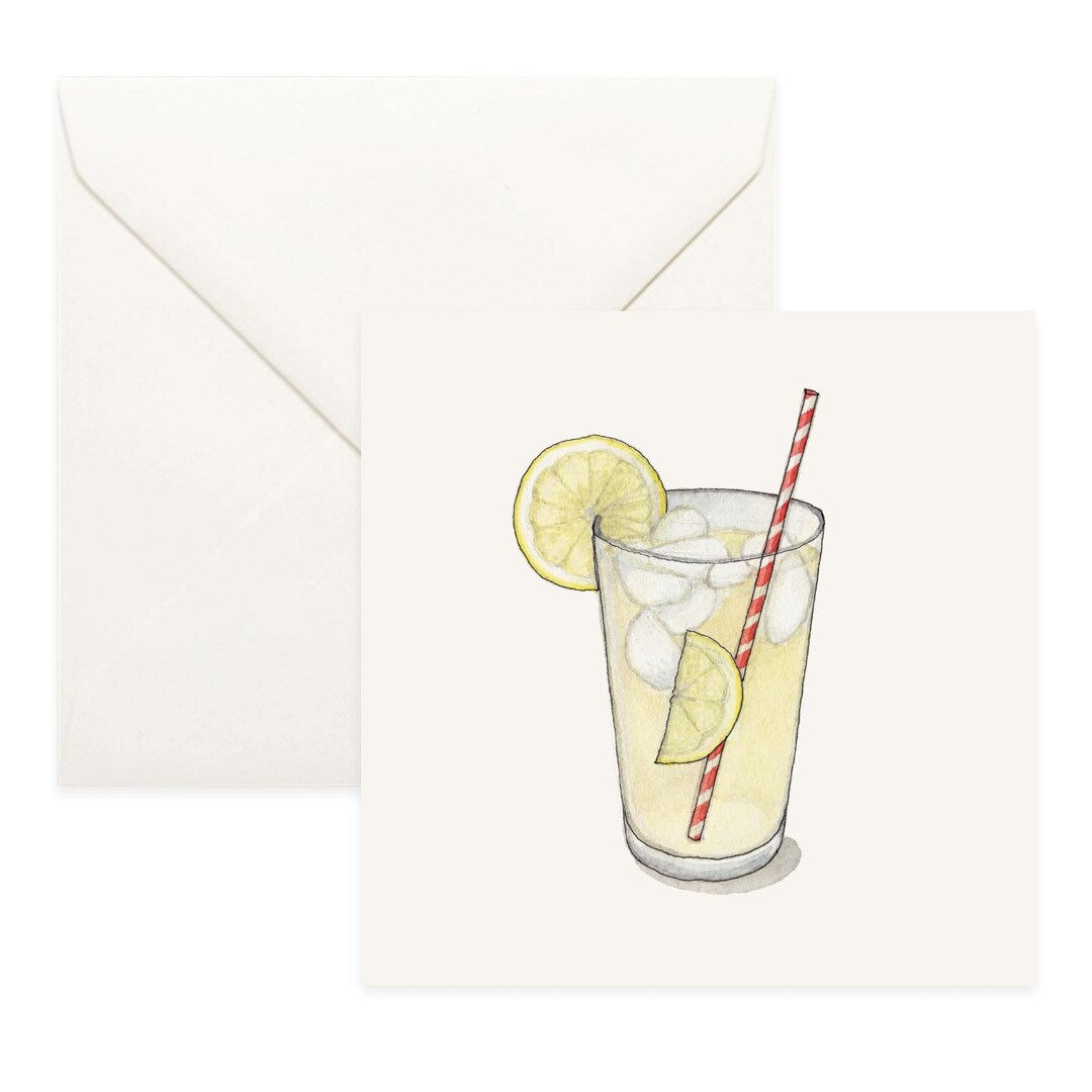 Lemonade: Notecard / Thank You Card / Message Card / Watercolor ...