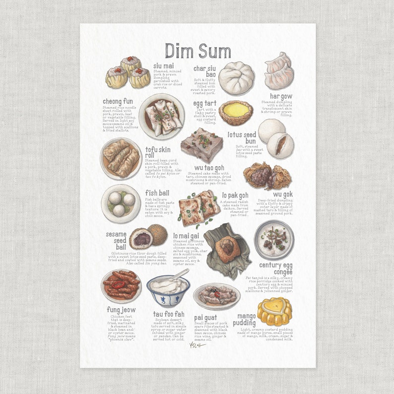 Dim Sum: Poster / Food / Illustrations / Art Print / Home | Etsy