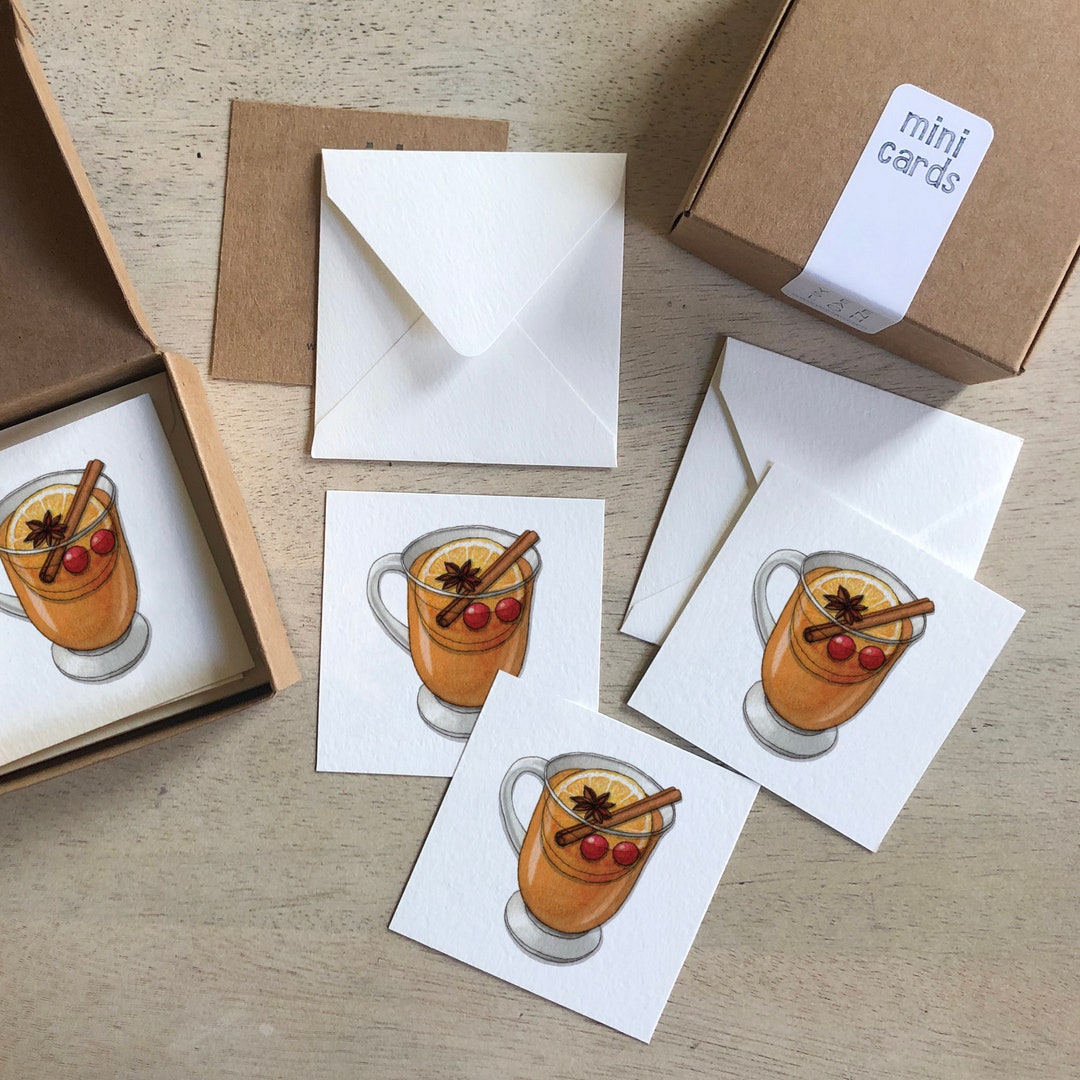 Mulled Cider: Mini Cards Boxset / Gift Tags / Tiny Messages / Party ...