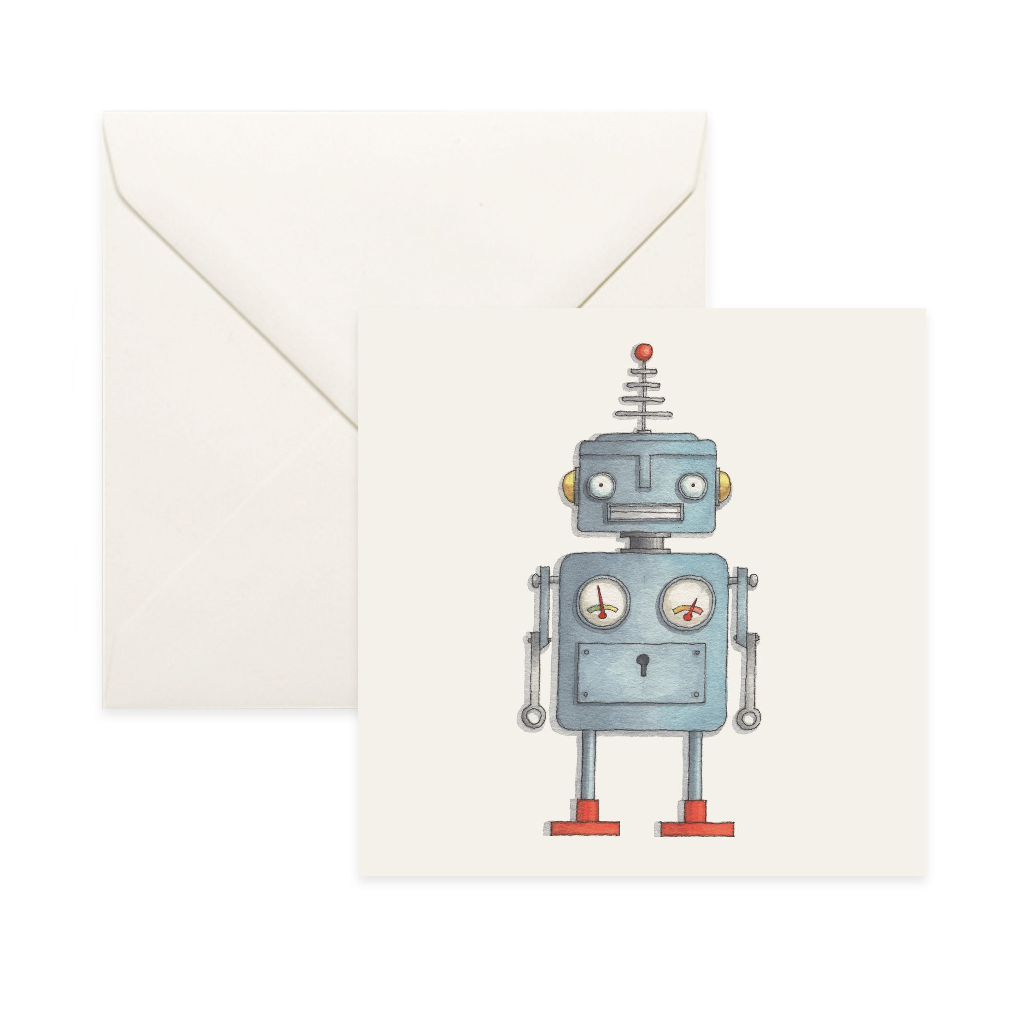Robots (2 of 2): Notecard / Thank You Card / Message Card / Vintage ...