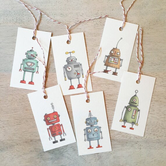 Robots: Gift Tags / Parties / Birthday / Parties / Holidays / | Etsy
