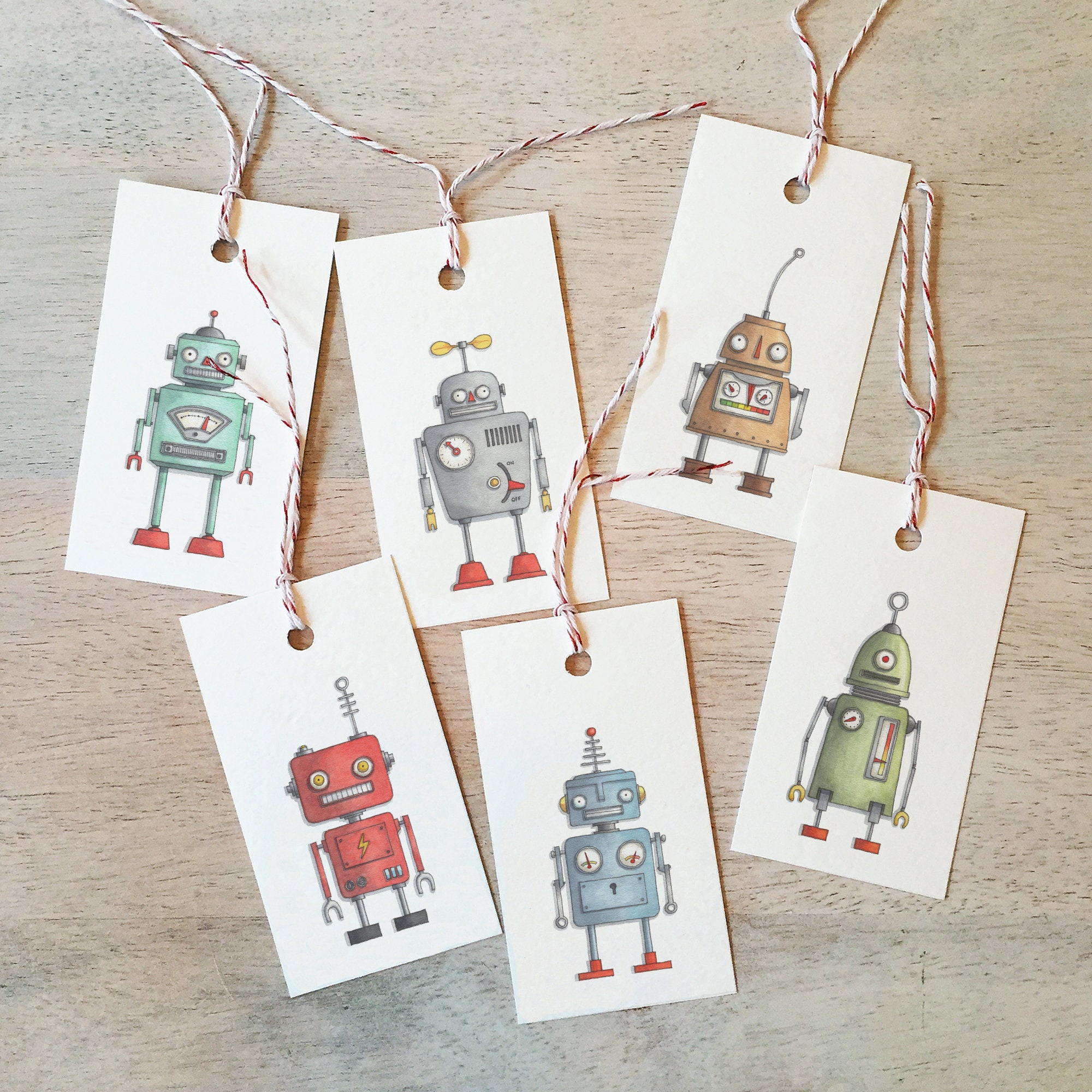 Robots: Gift Tags / Parties / Birthday / Parties / Holidays / | Etsy