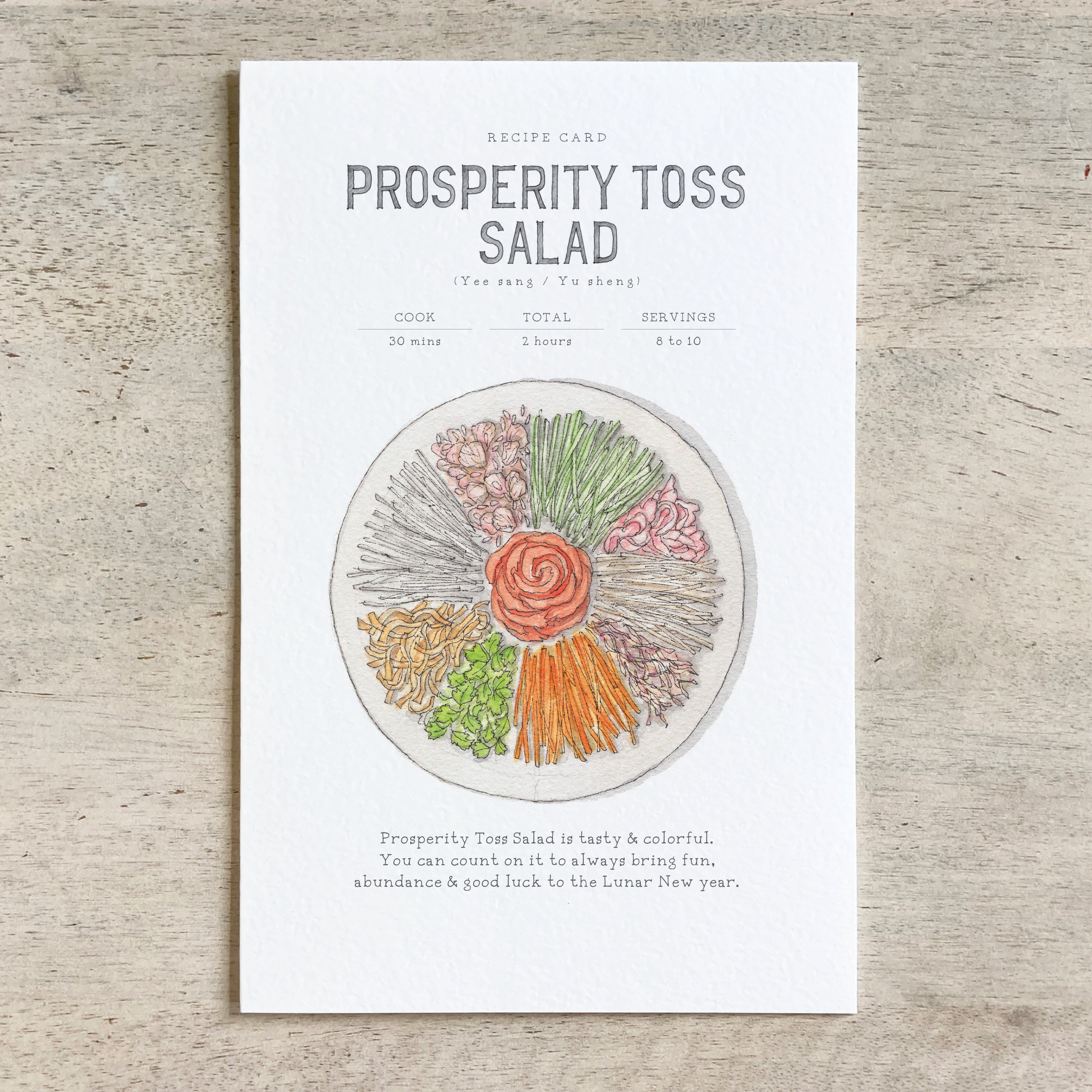 Prosperity Toss Salad: Recipe Card - Etsy