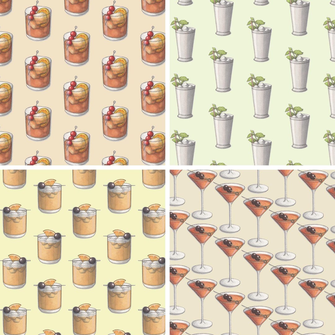 Cocktails: 01 Whiskey & Bourbon / Gift Wrap Paper / Birthday / Parties ...