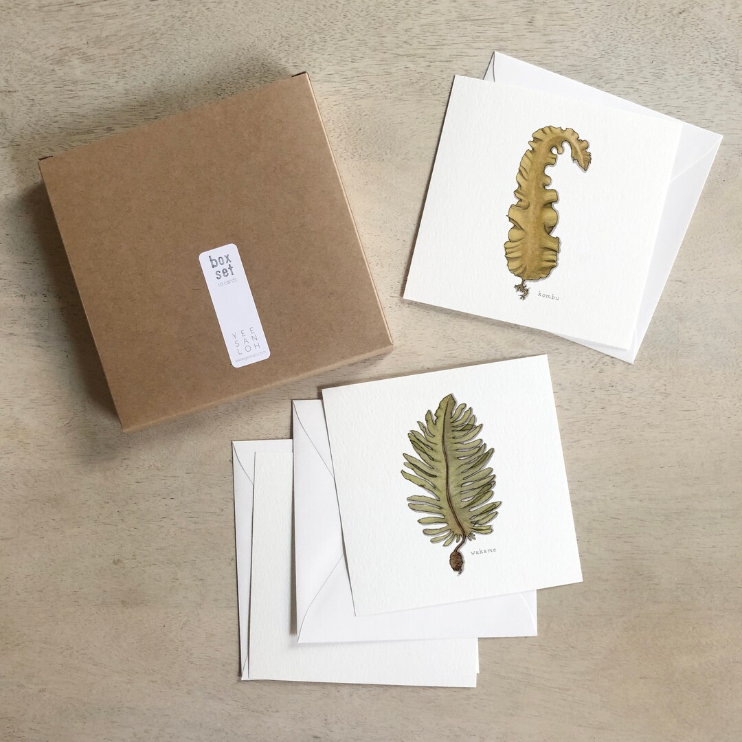 Seaweed: Cards Box Set / Notecards / Flat Cards / Watercolor ...